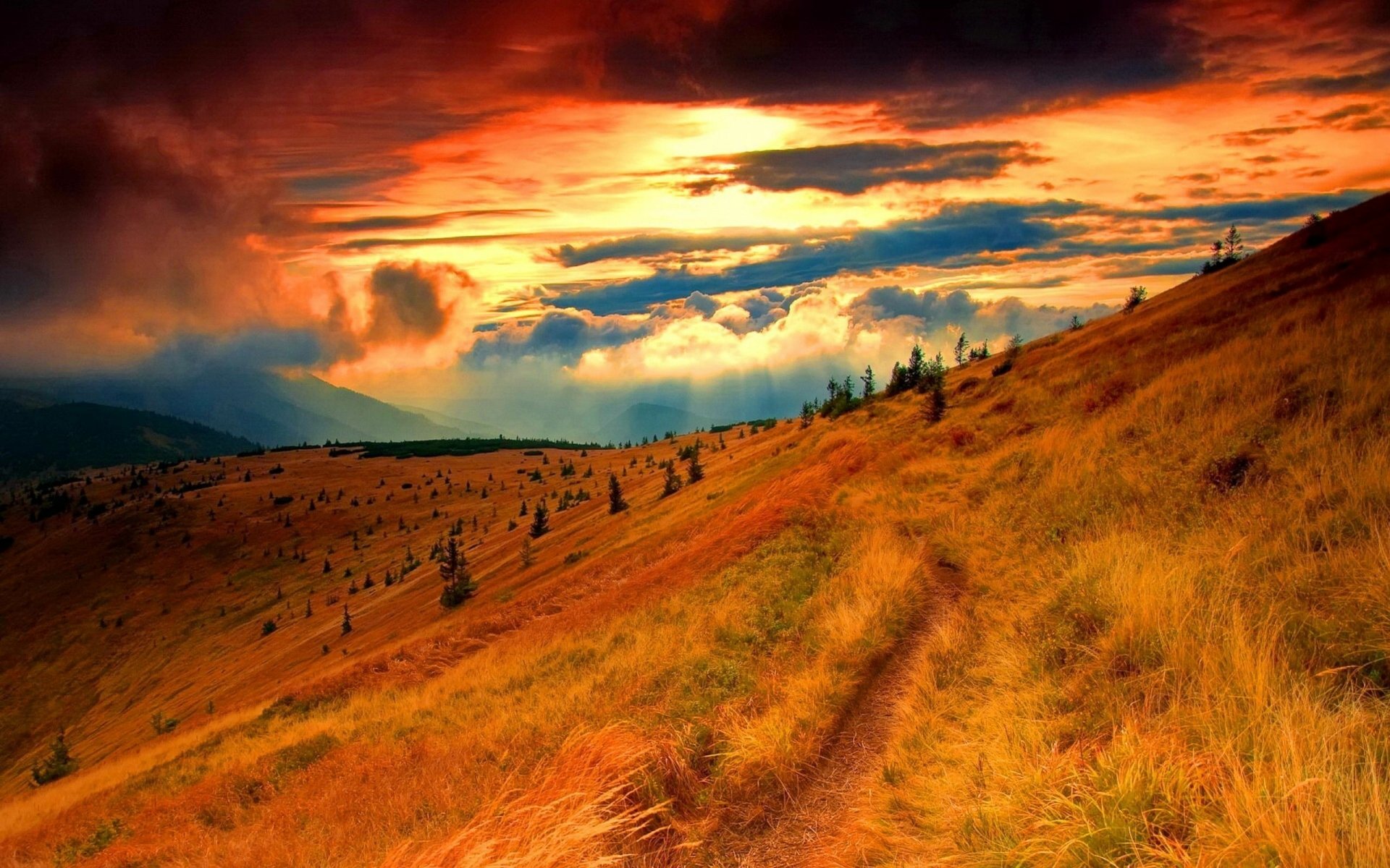 Autumn Field Sunset Wallpapers - Wallpaper Cave