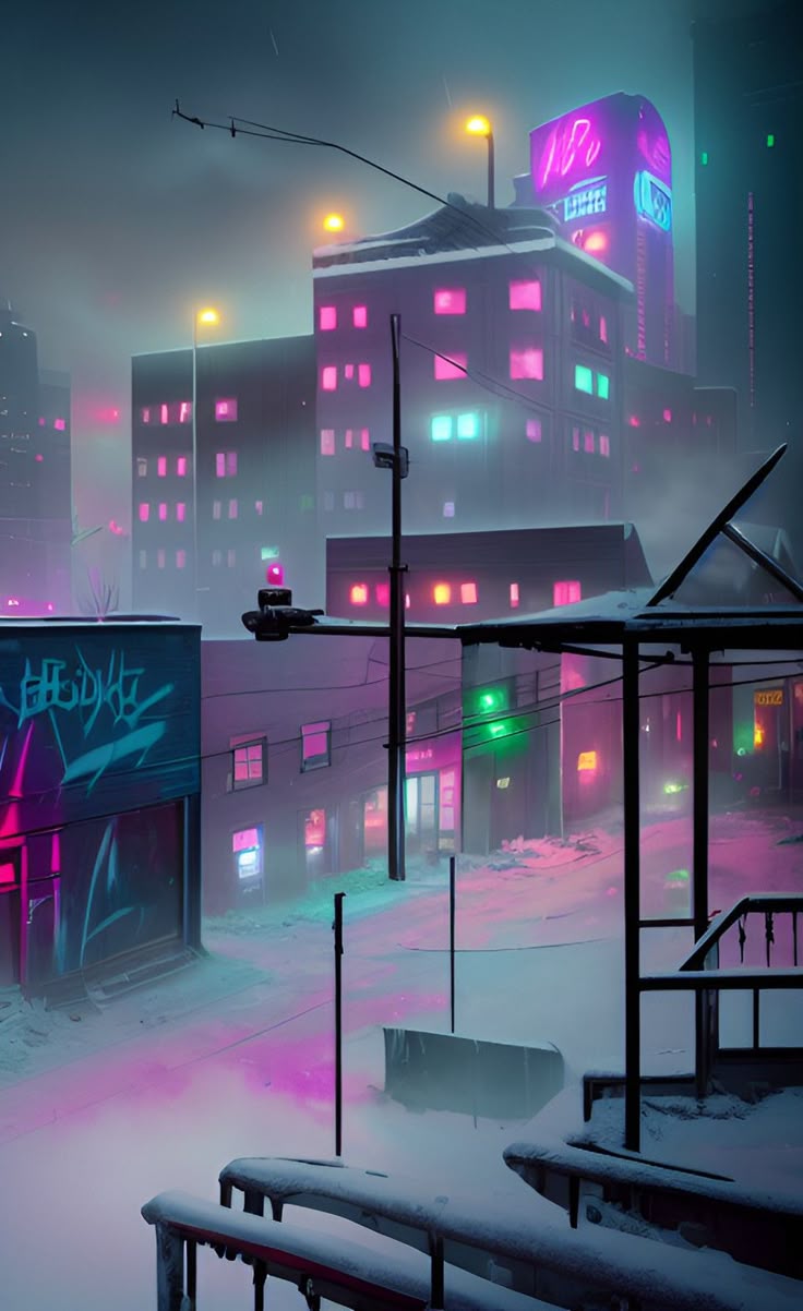 Night Winter Purple Neon Wallpapers - Wallpaper Cave