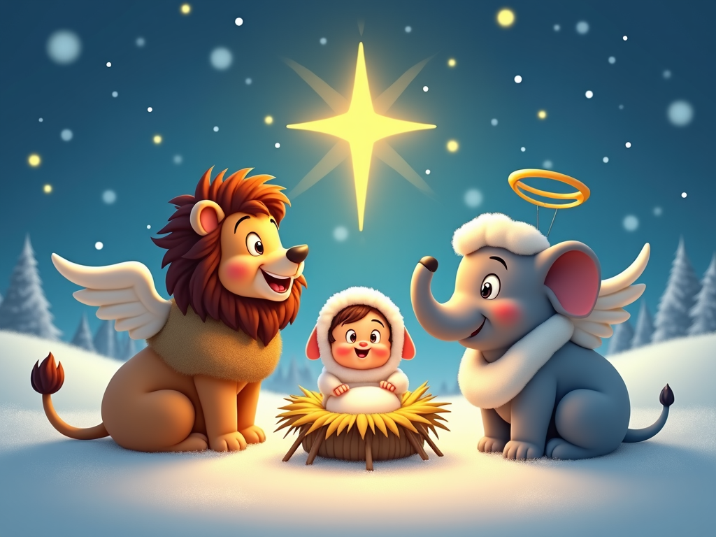 Christmas Cartoon Animals Wallpapers - Wallpaper Cave