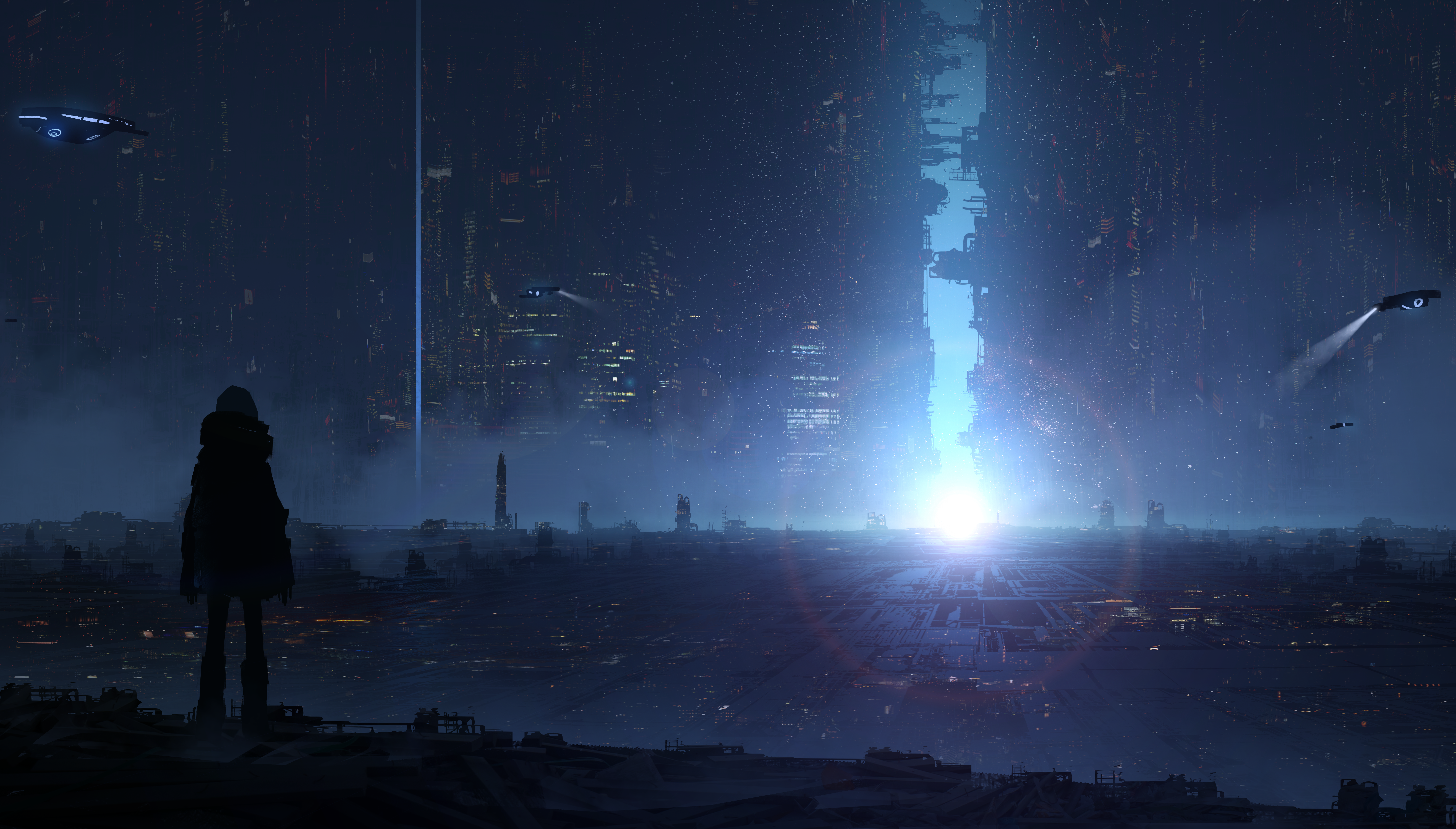 Winter Anime Futuristic City Wallpapers - Wallpaper Cave