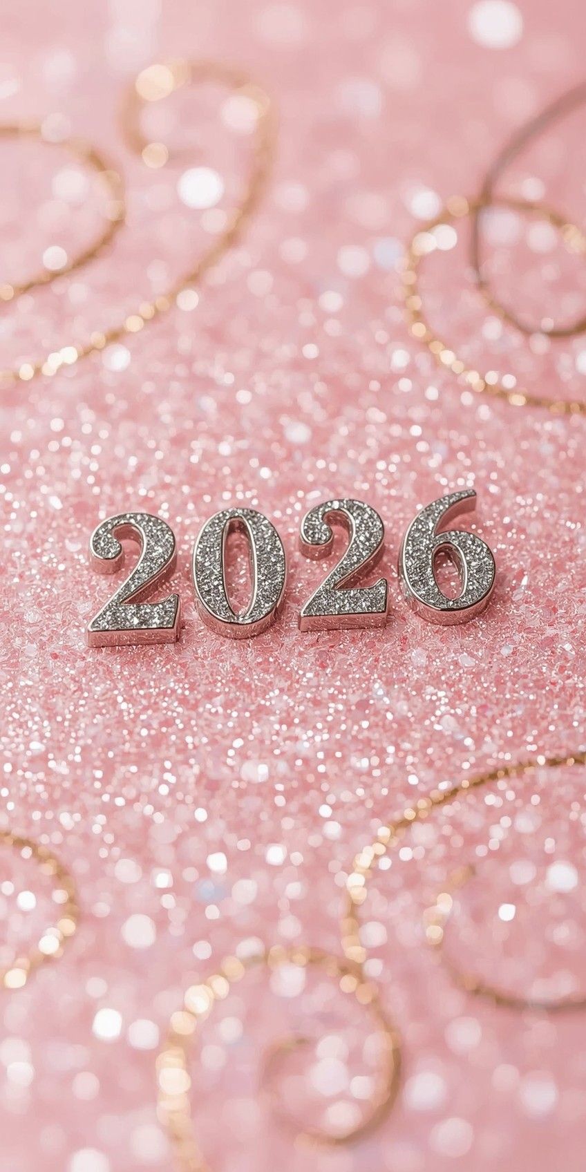 Happy New Year 2026 Pink And Gold Wallpapers - Wallpaper Cave