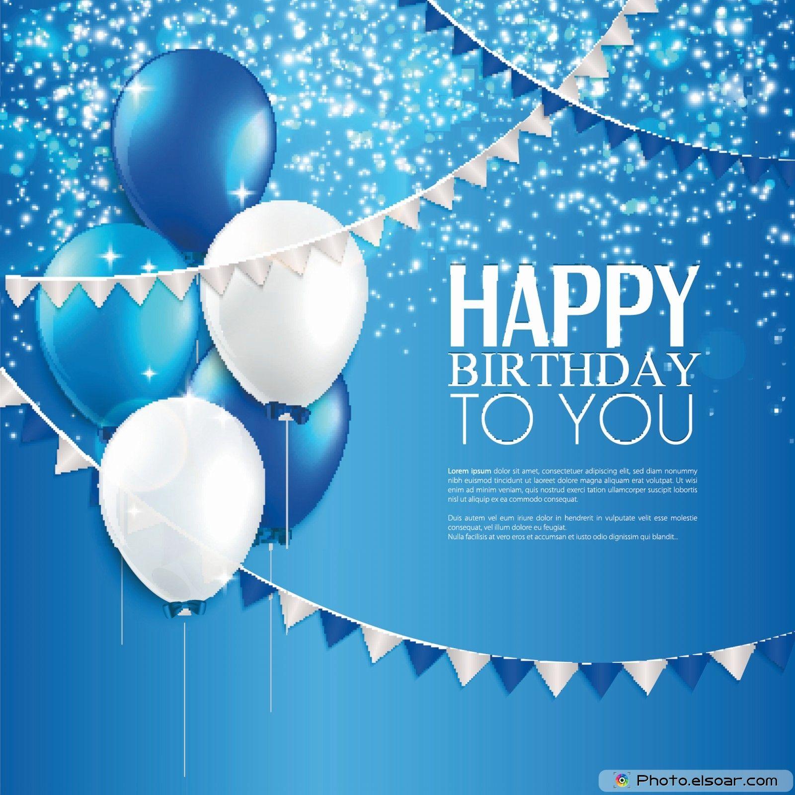 Happy Birthday Blue Background Blessing Happy Birthday Background