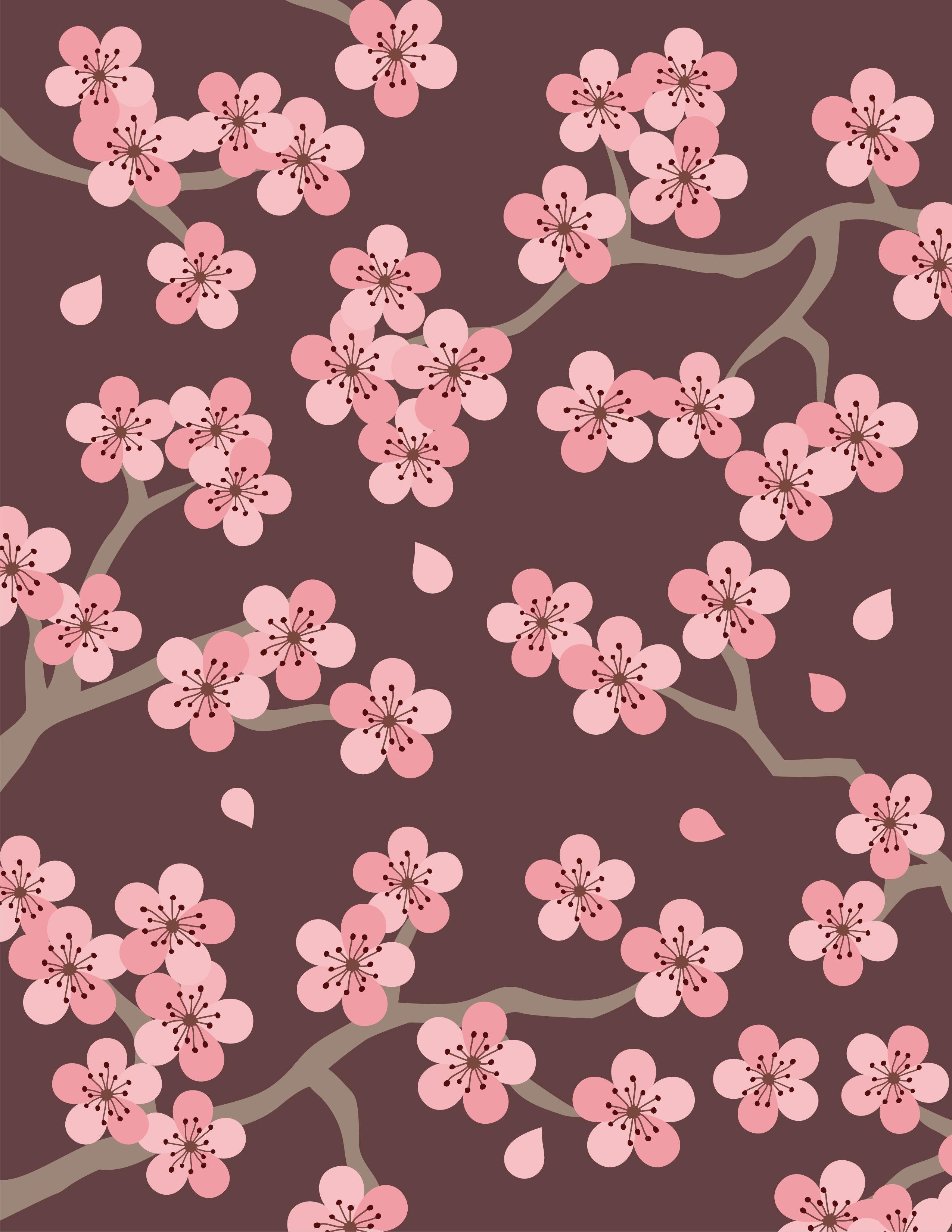 Pink And Brown Sakura Floral Design Backgrounds And Wallpapers ...