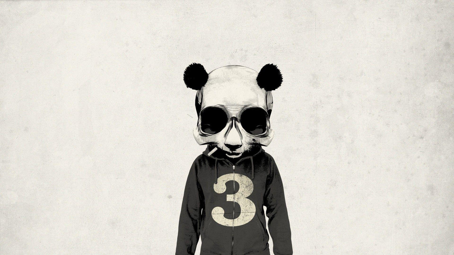 Panda Wallpapers Gray - Wallpaper Cave