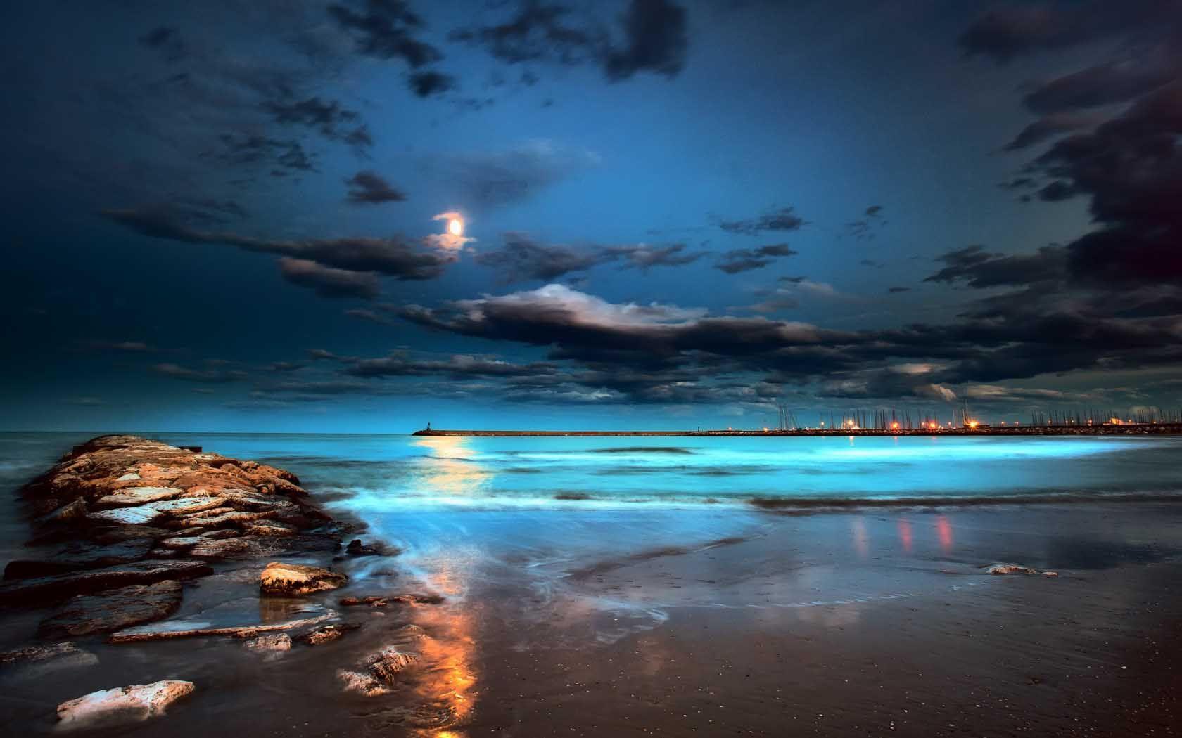 Ocean At Night Wallpapers - Wallpaper Cave