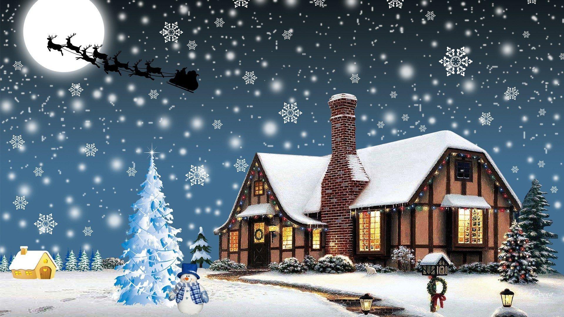 Santa's Sleigh In The Sky Wallpapers - Wallpaper Cave
