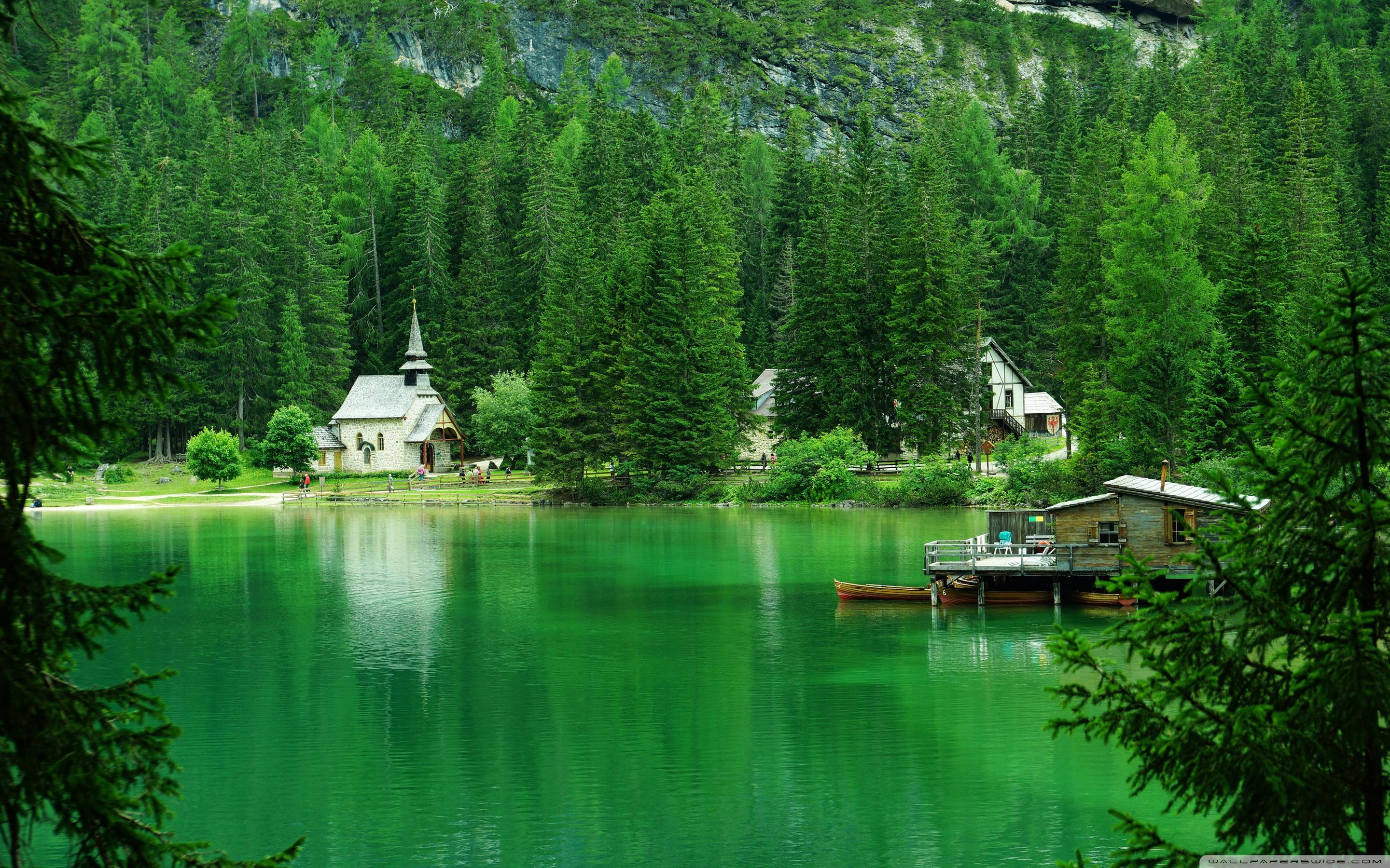 Braies Lake Dolomites Wallpapers - Wallpaper Cave