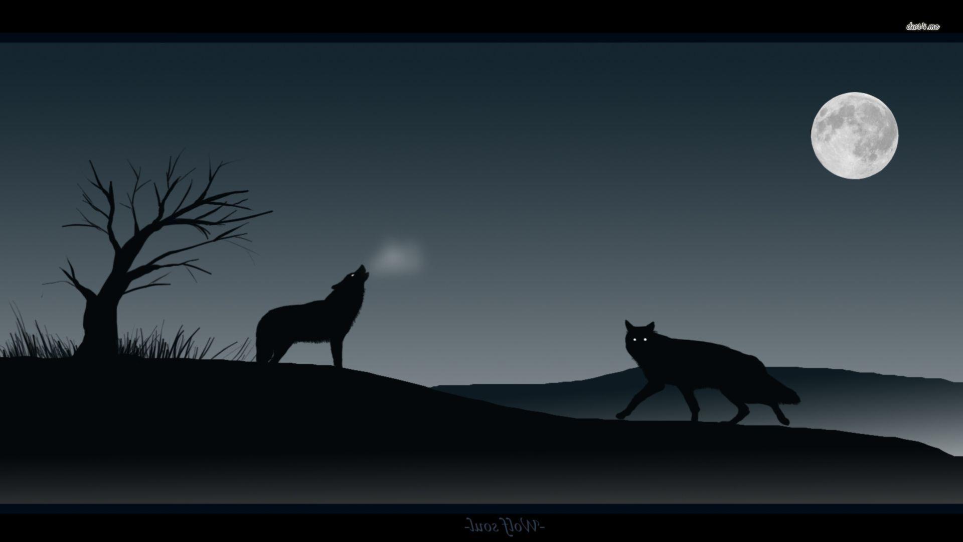 Wolf Howling Minimalist Wallpapers - Wallpaper Cave