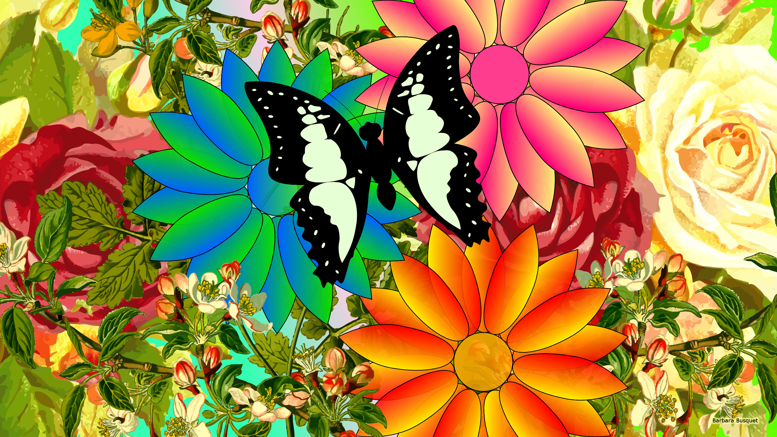 Butterfly And Petunias Wallpapers - Wallpaper Cave