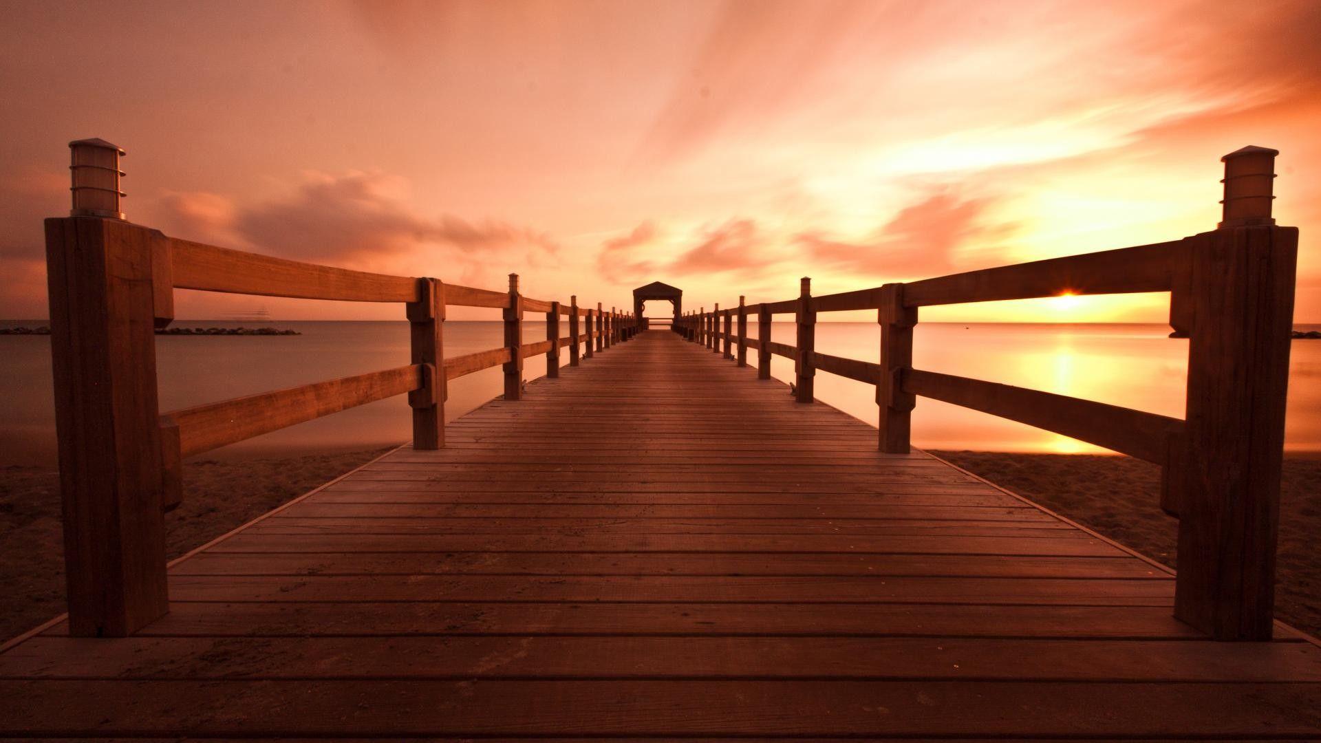 Pier At Sunset Wallpapers - Wallpaper Cave