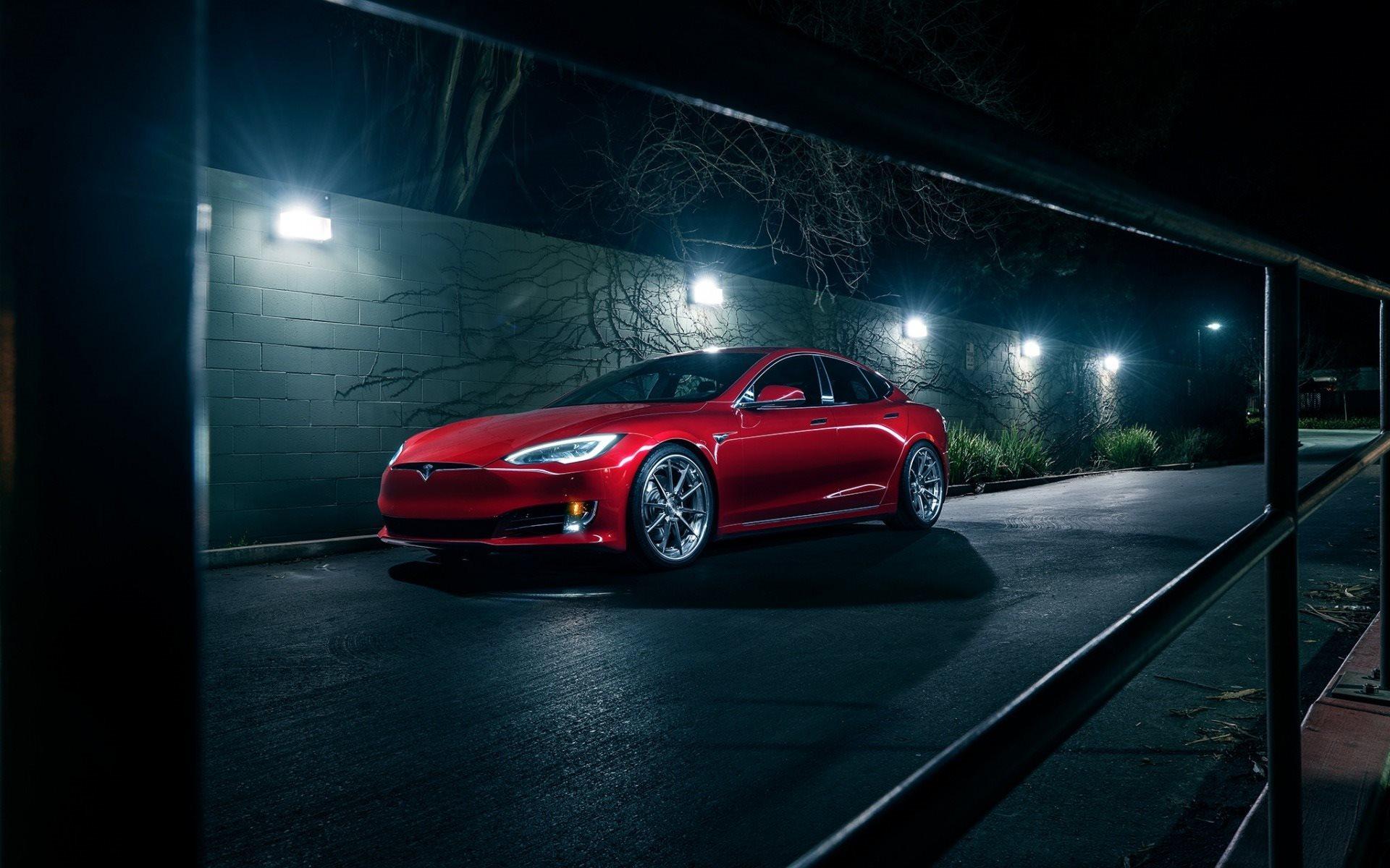 Red Tesla Electric Car Wallpapers - Wallpaper Cave
