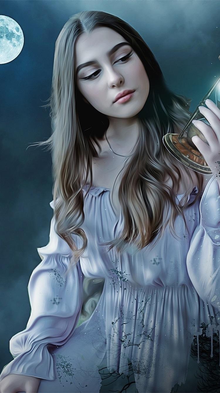 Fantasy Girl Moon Wallpapers - Wallpaper Cave