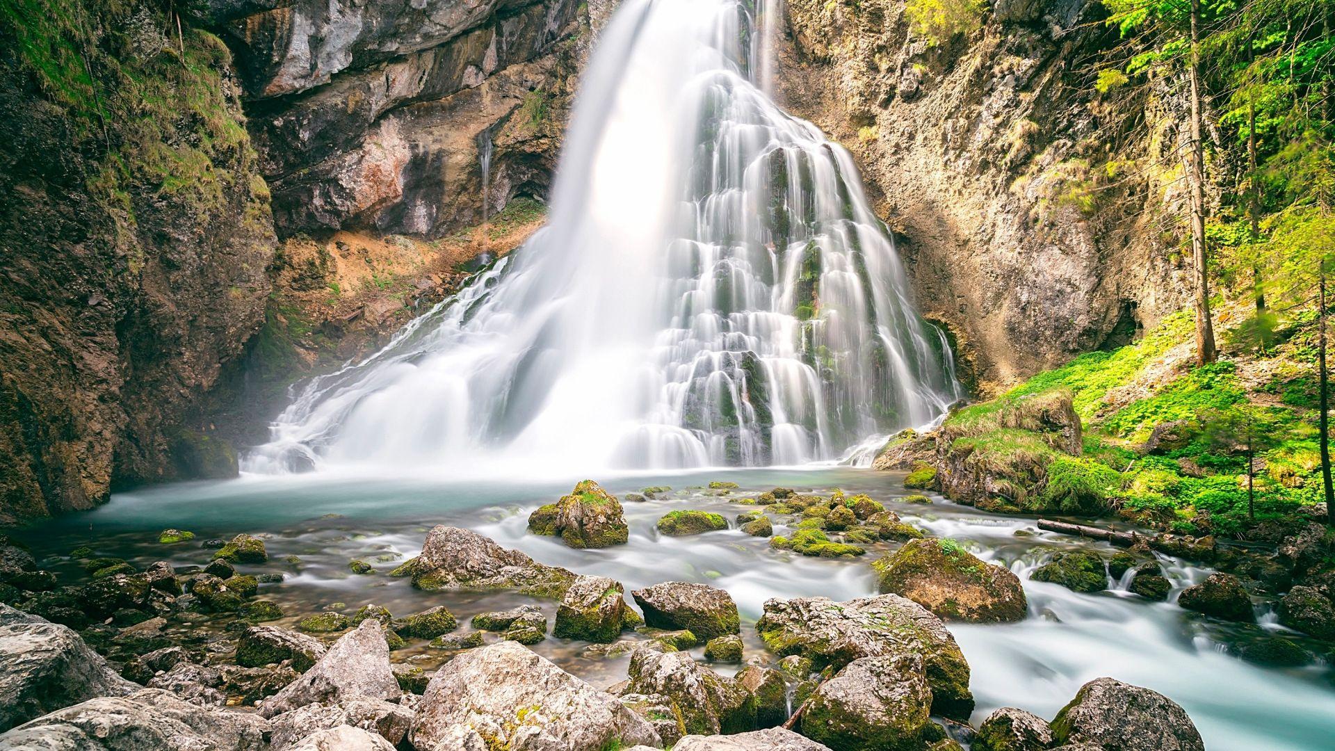 Cascades In Forest Wallpapers - Wallpaper Cave