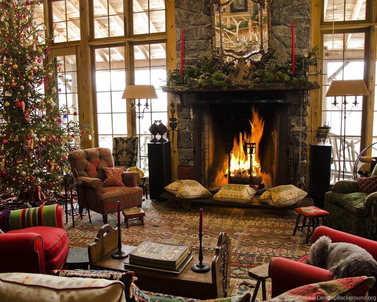 Festive Fireplace Wallpapers - Wallpaper Cave