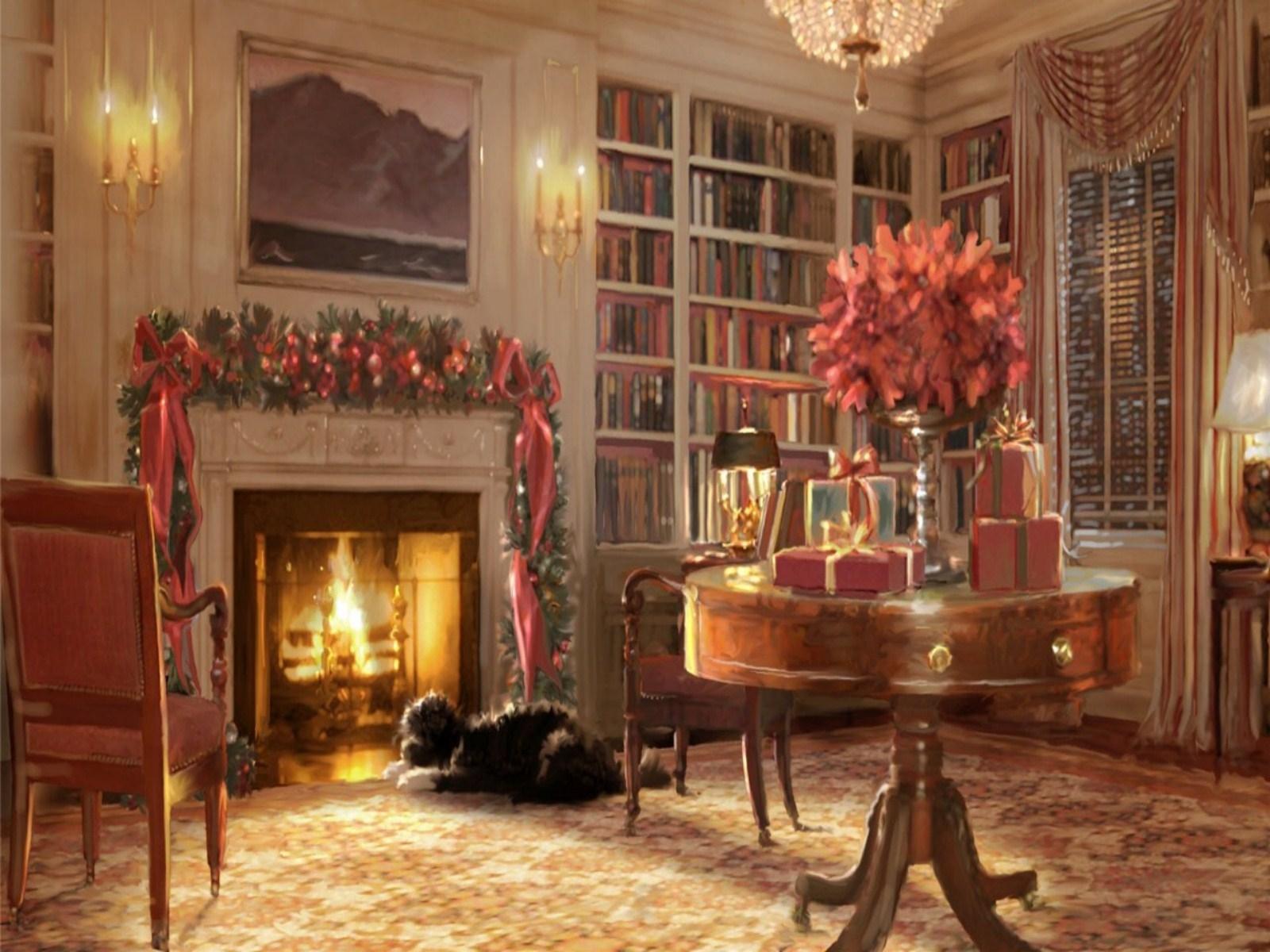Festive Fireplace Wallpapers - Wallpaper Cave