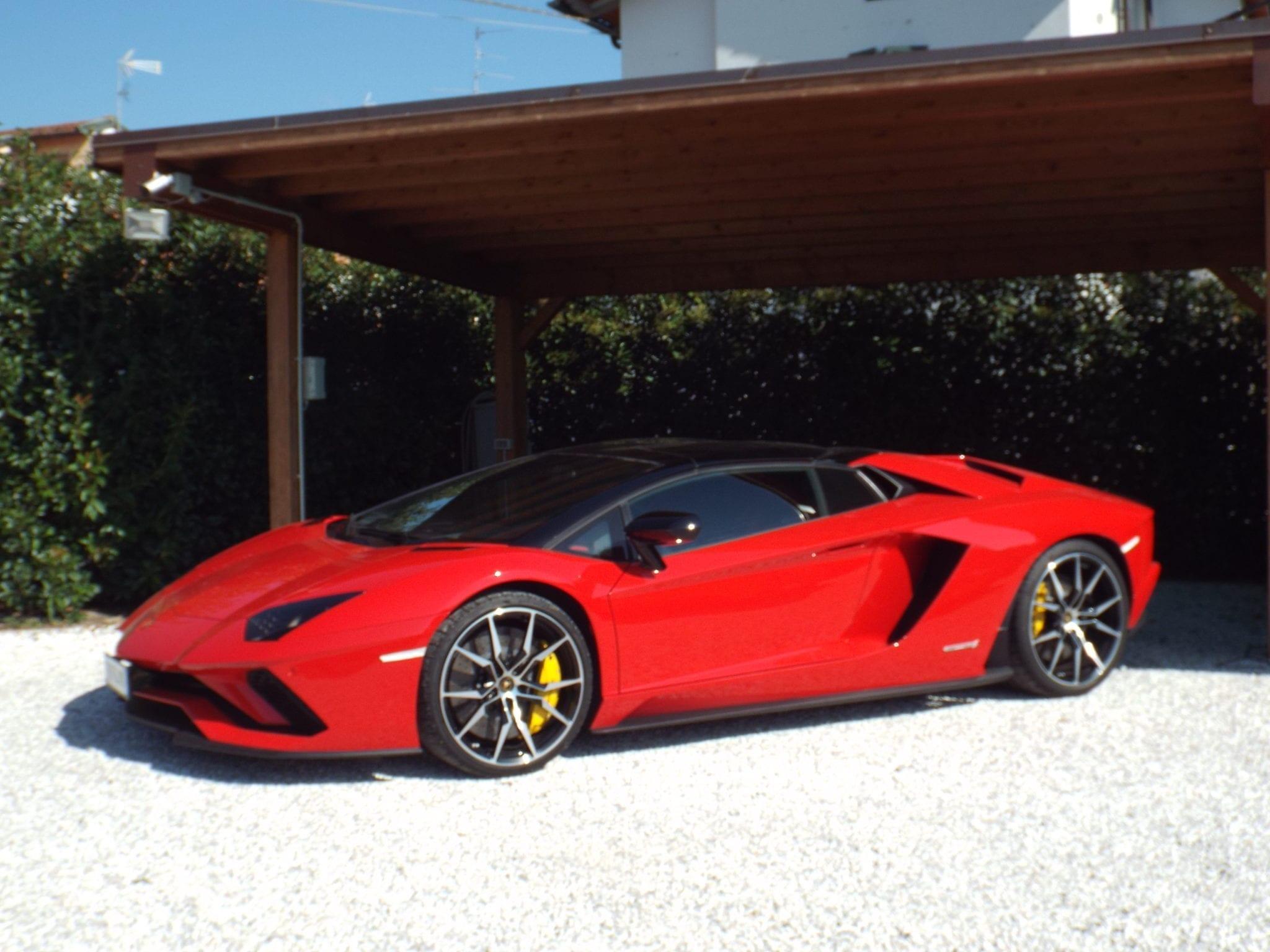 Red Lamborghini Aventador Convertible