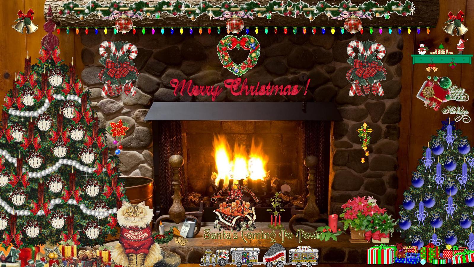 Christmas Open Fireplace Wallpapers - Wallpaper Cave
