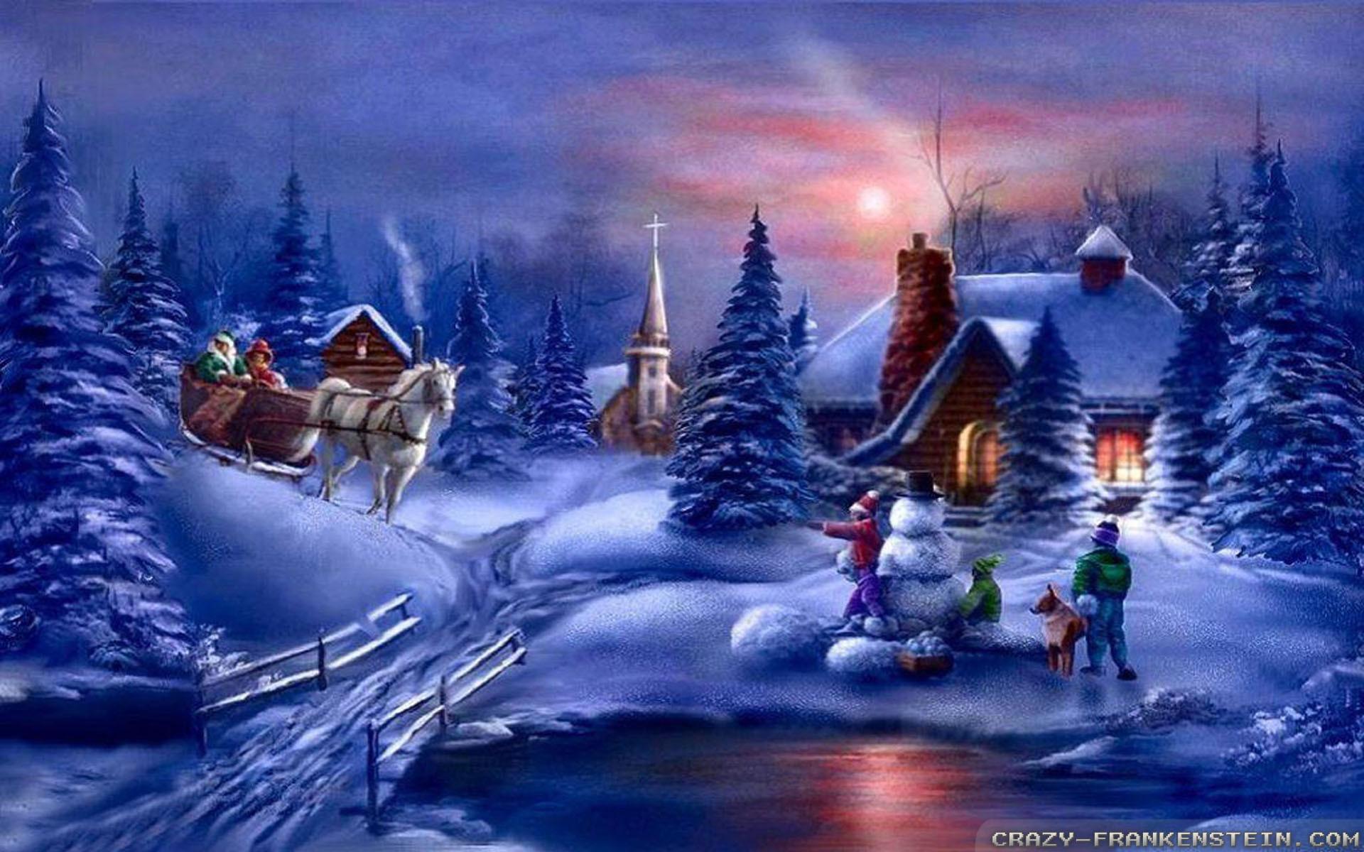 Winter Scene Christmas Wallpapers - Wallpaper Cave