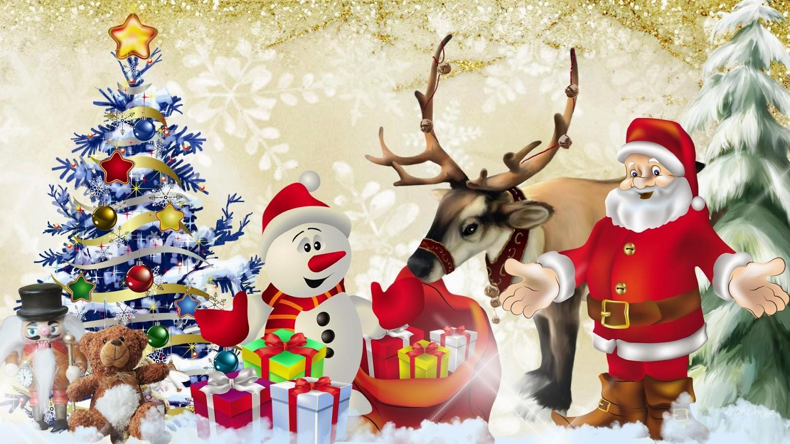 Santa And Christmas Tree Wallpapers - Wallpaper Cave