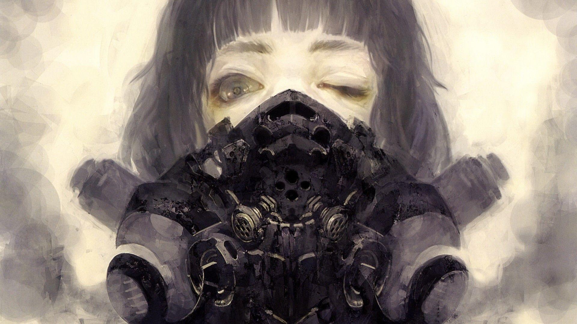 Girl Using Respirator Mask Anime Wallpapers - Wallpaper Cave