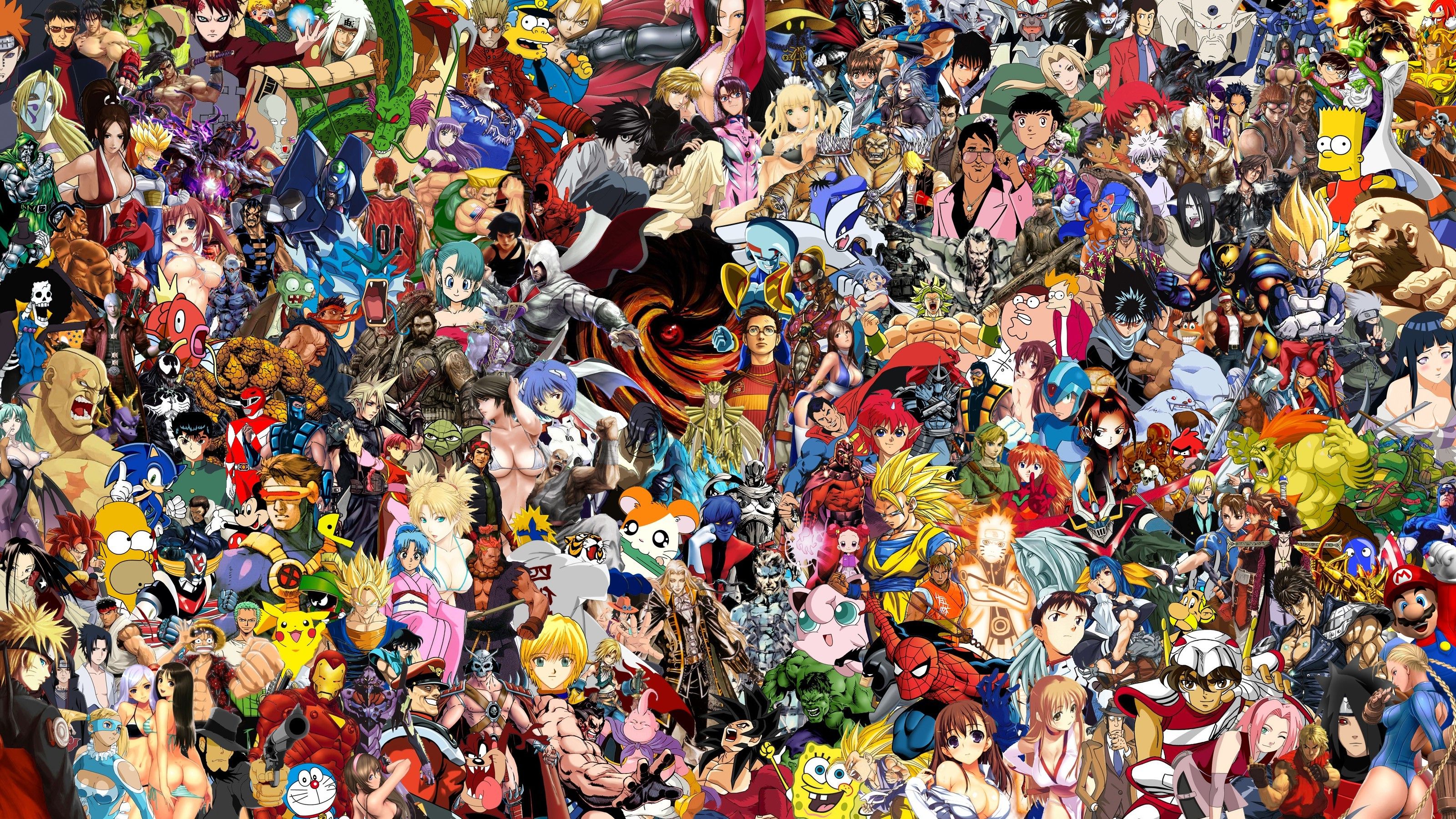  19 Stunning Anime Mashup Art Wallpapers Wallpaper Box