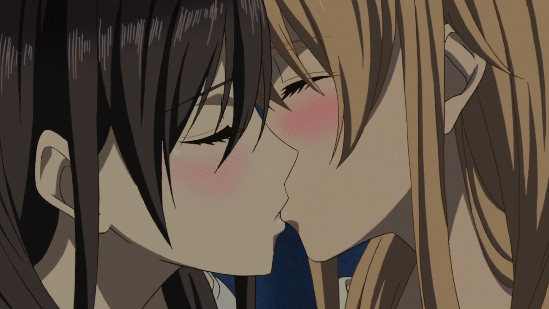 Anime Yuri Kiss Wallpapers Wallpaper Cave