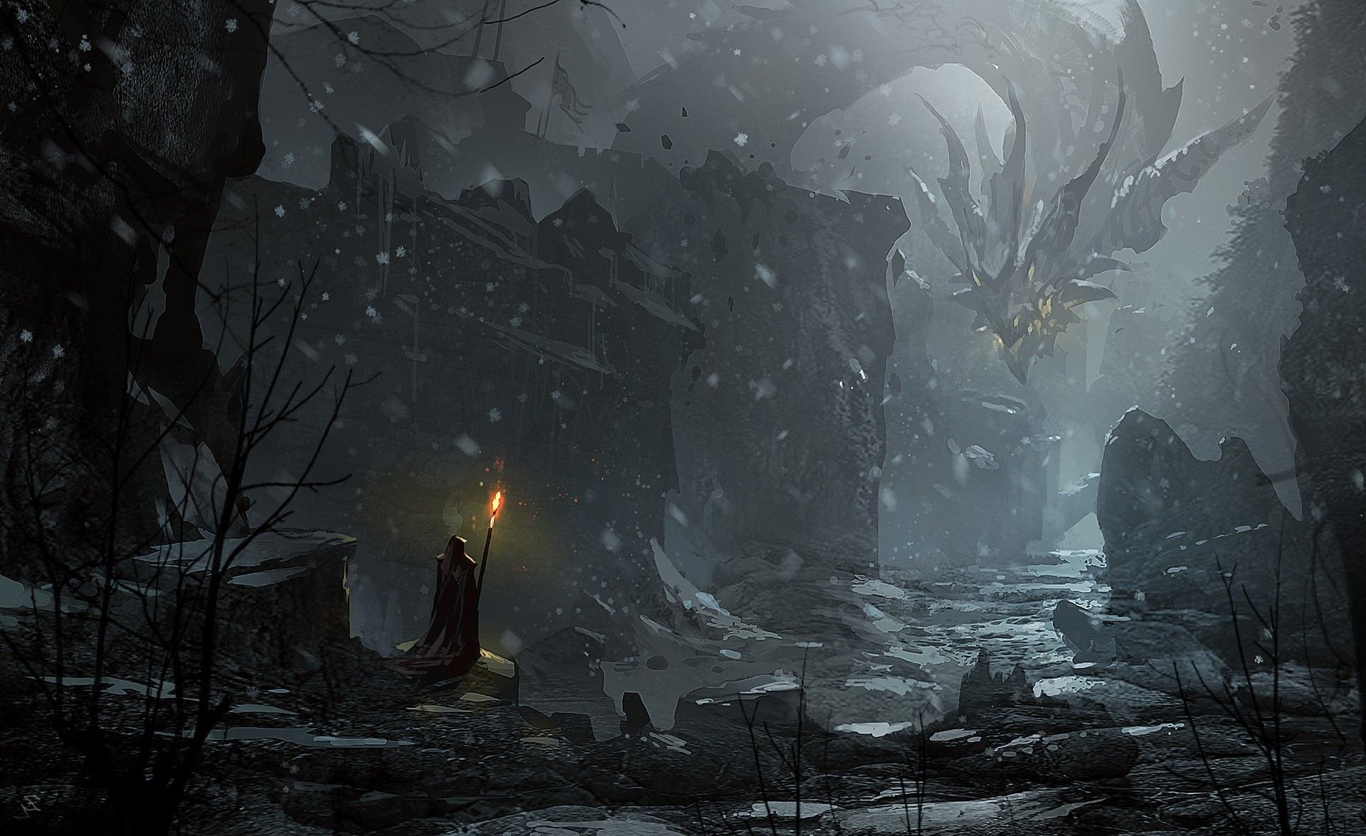 Dark With Snow Wallpapers - Wallpaper Cave