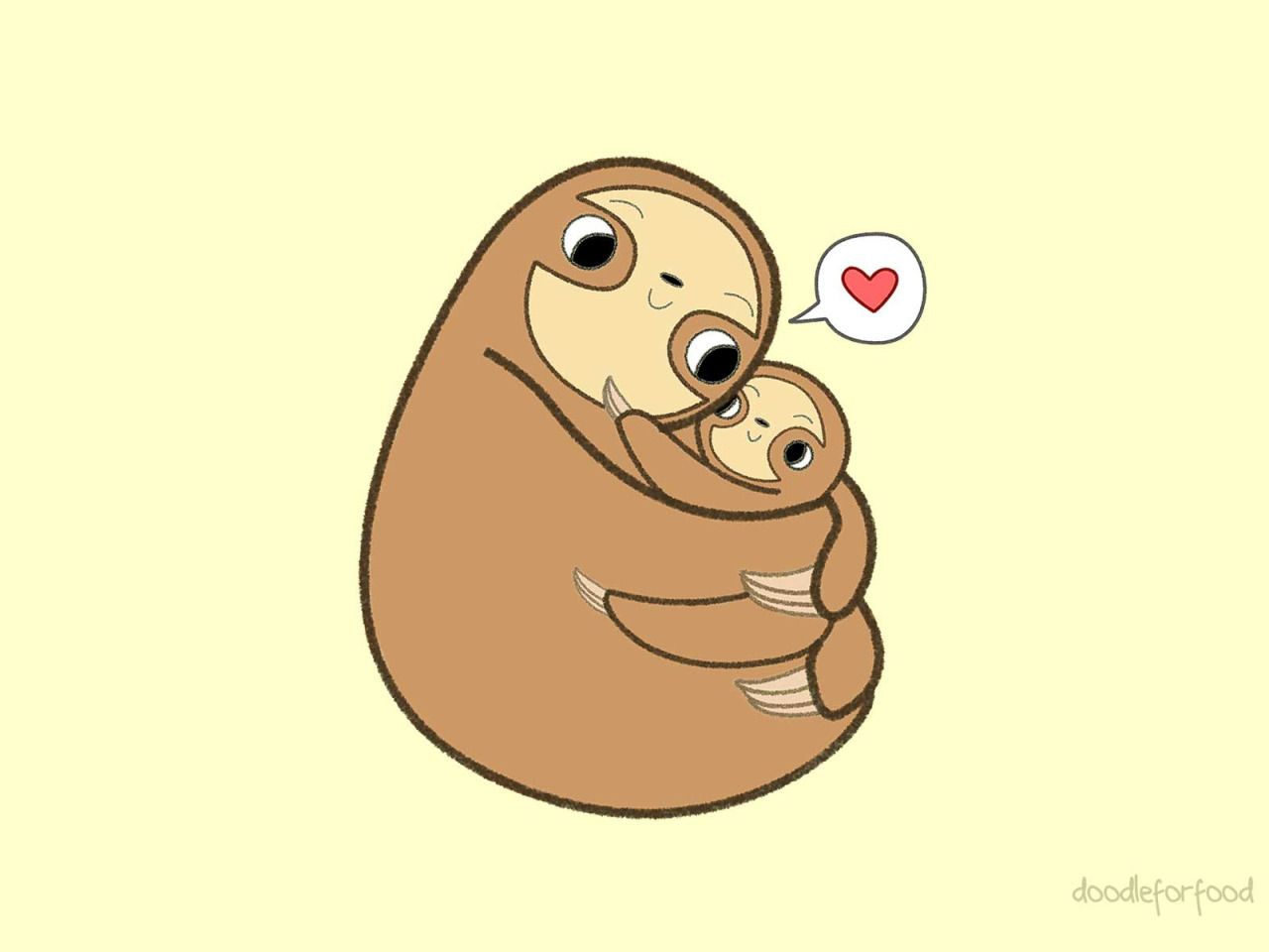 Cuddling Sloth Wallpapers - Wallpaper Cave