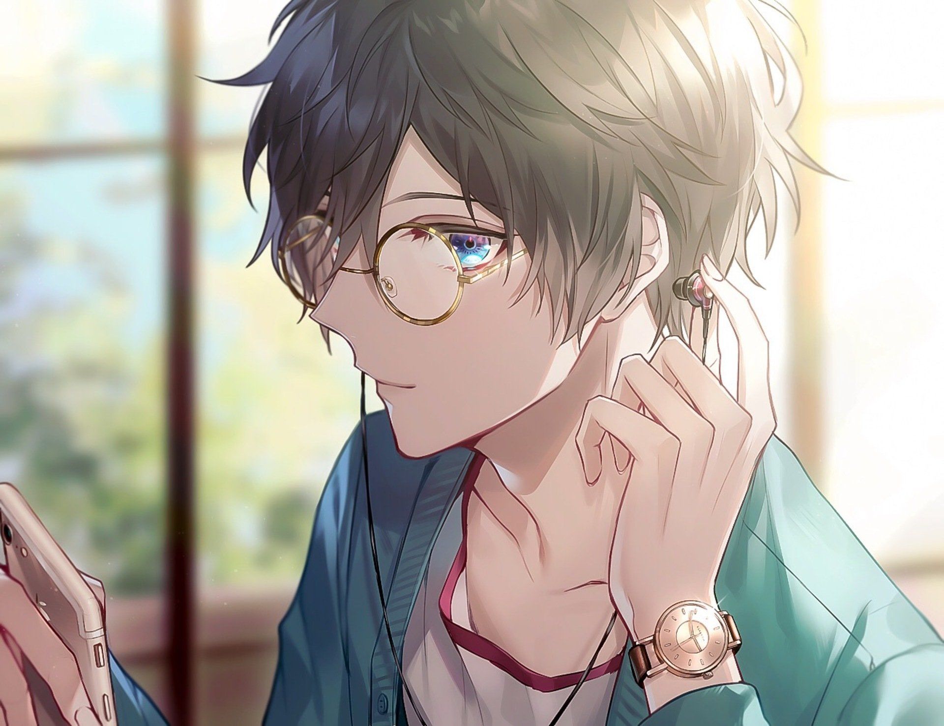 Anime Guy With Brown Hair And Glasses Anime Guy With Brown Hair And Glasses