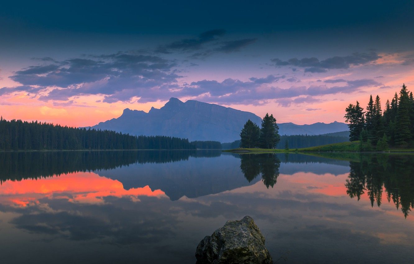 Mountains Lake Trees Reflection Stones Wallpapers - Wallpaper Cave