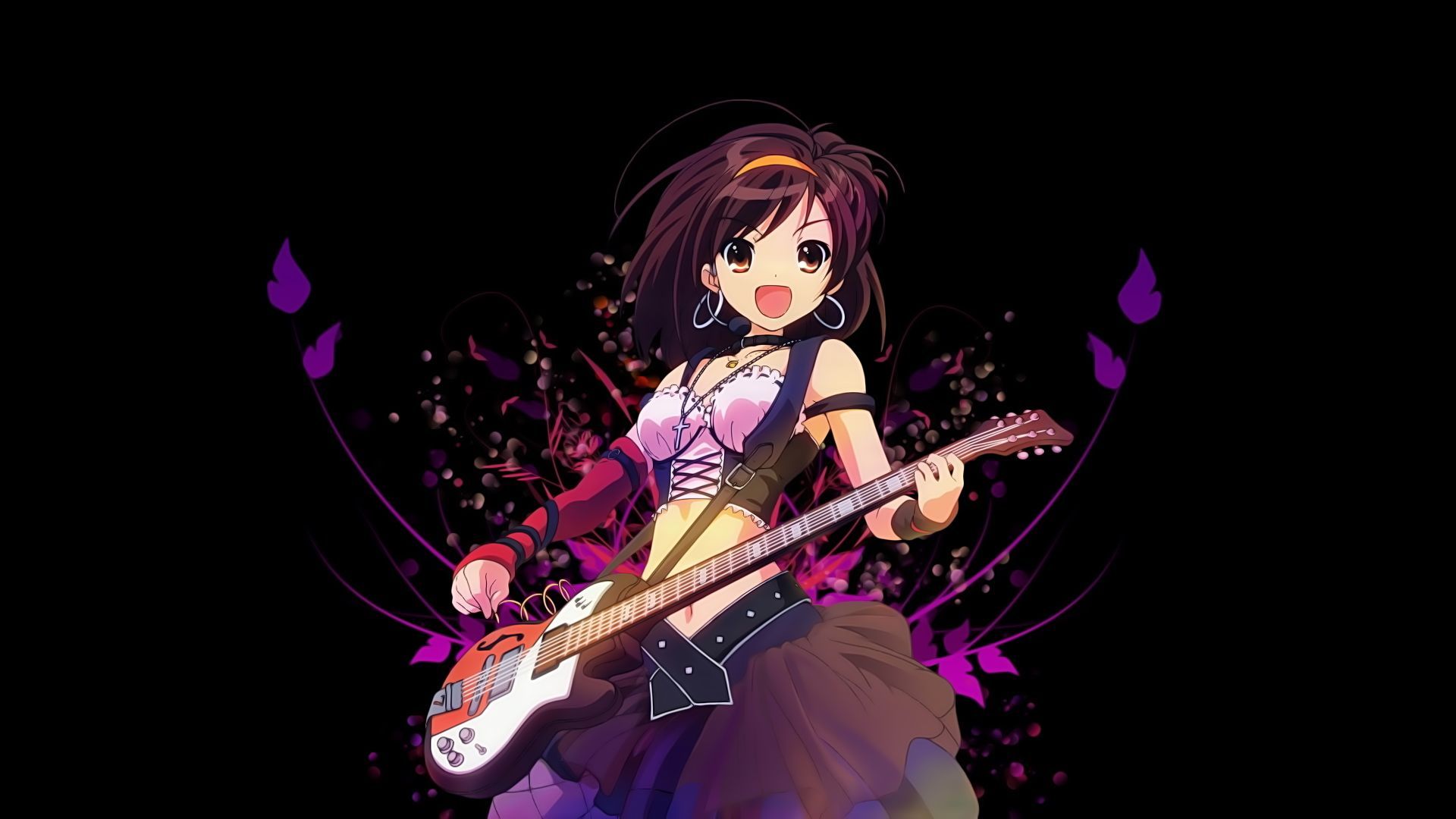 Anime Rock Girl With Guitar