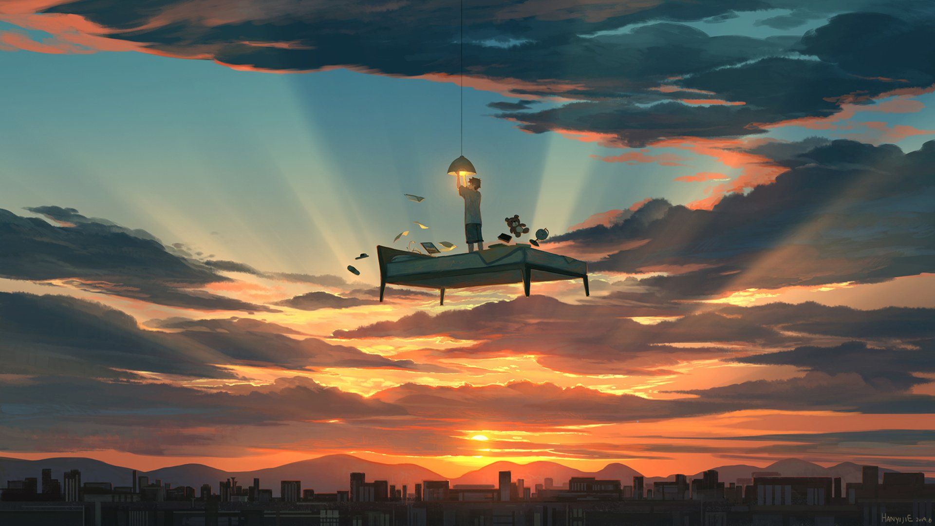 Morning City Anime 1920x1080 Wallpapers - Wallpaper Cave