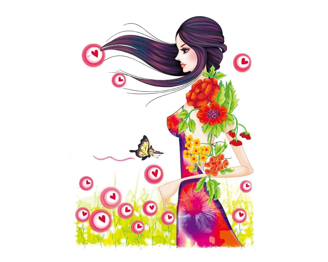 Cute Girl Drawings Desktop Wallpapers - Wallpaper Cave