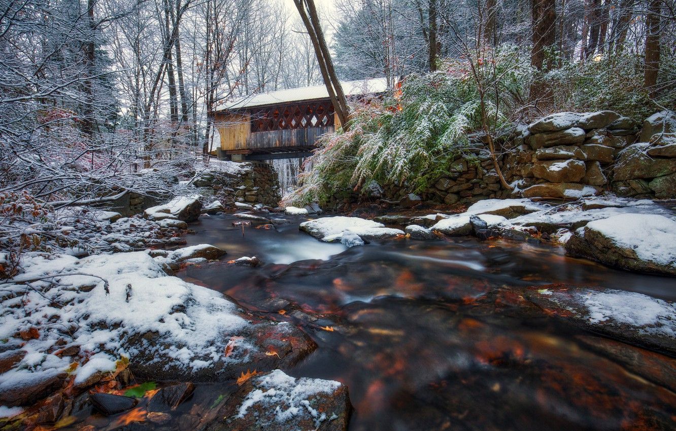 Winter Covered Bridges Wallpapers - Wallpaper Cave