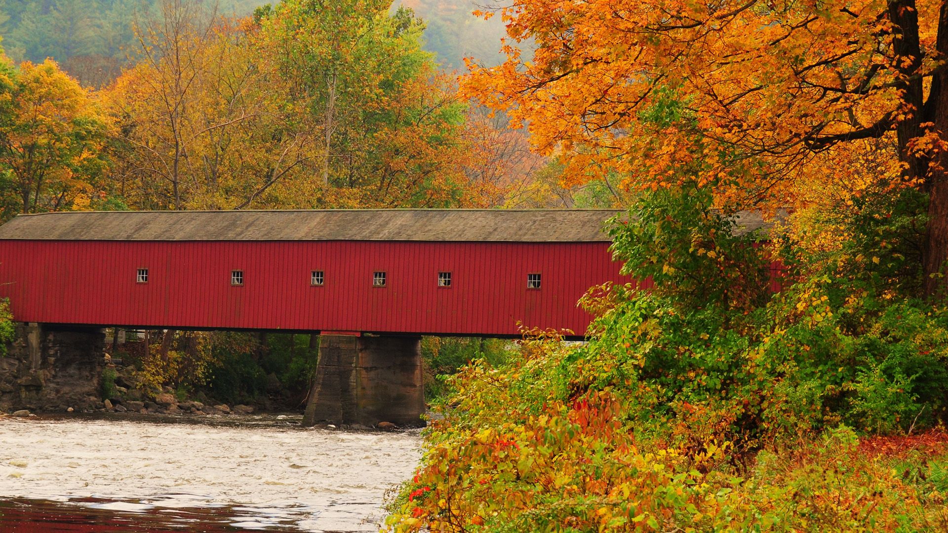 Covered Bridge Autumn Wallpapers - Wallpaper Cave