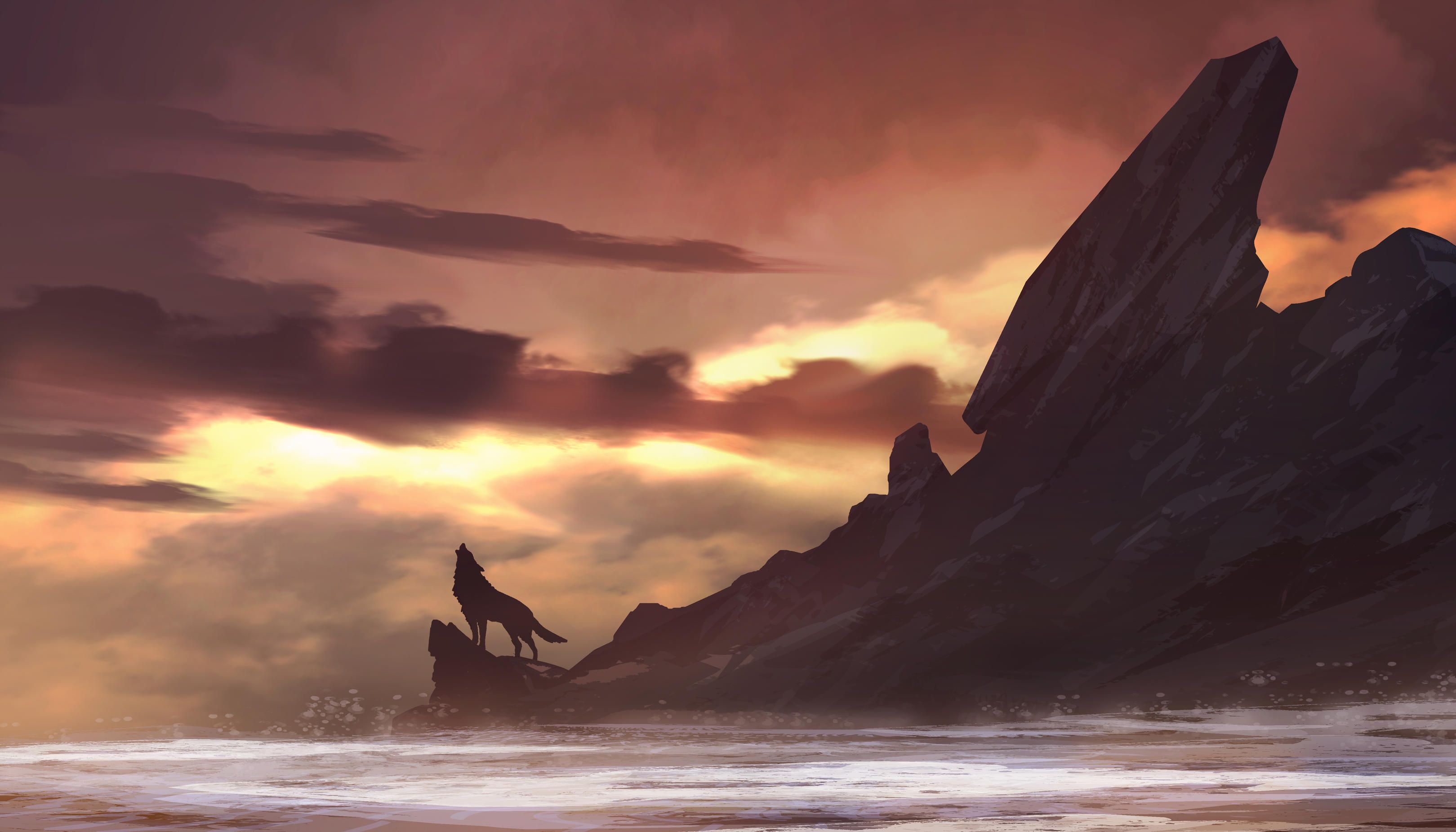 Sunset Wolves Wallpapers - Wallpaper Cave