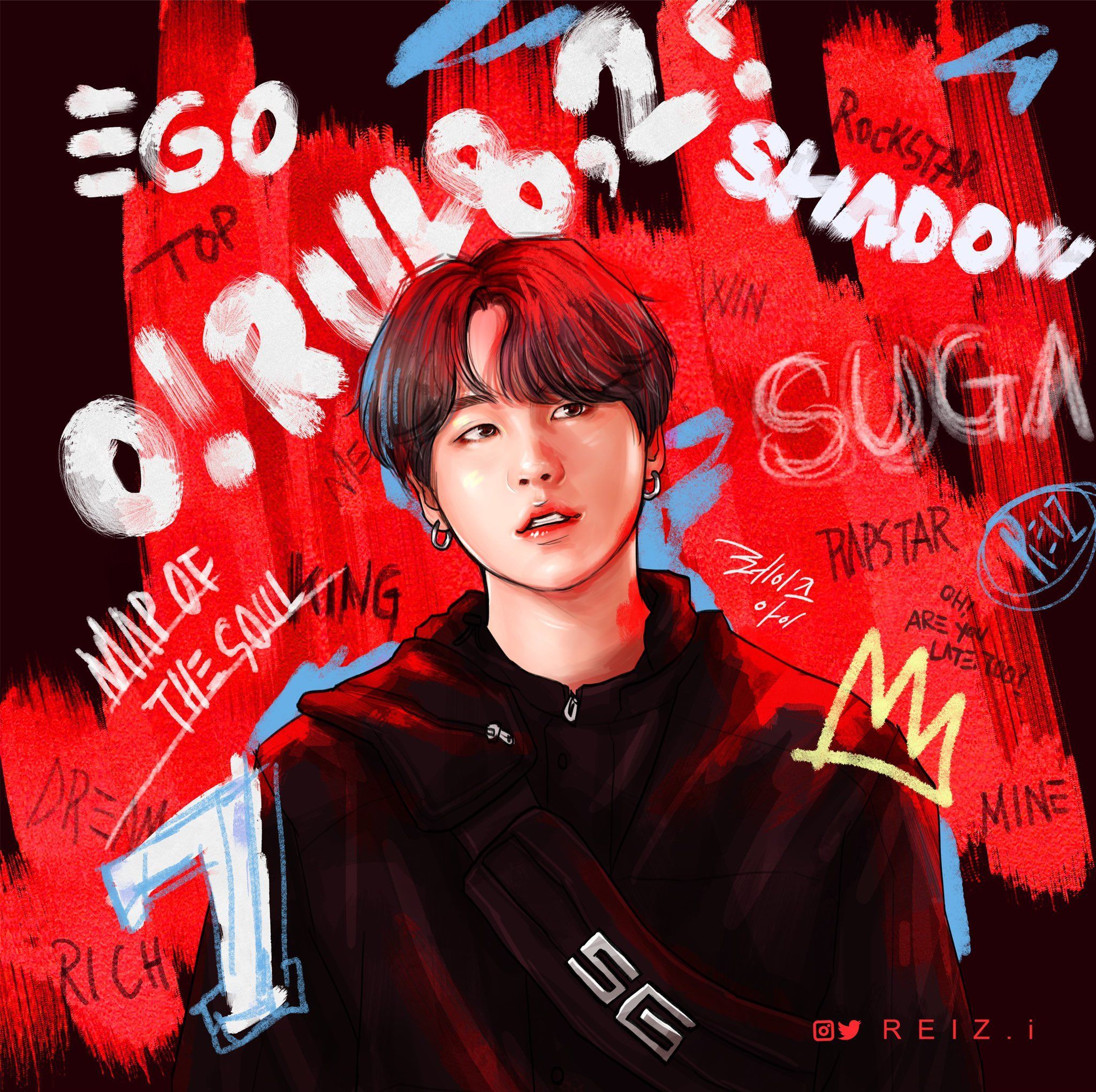 BTS Suga Drawing Wallpapers - Wallpaper Cave