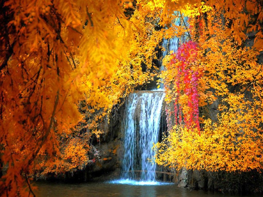 HD Waterfall Autumn Wallpapers - Wallpaper Cave