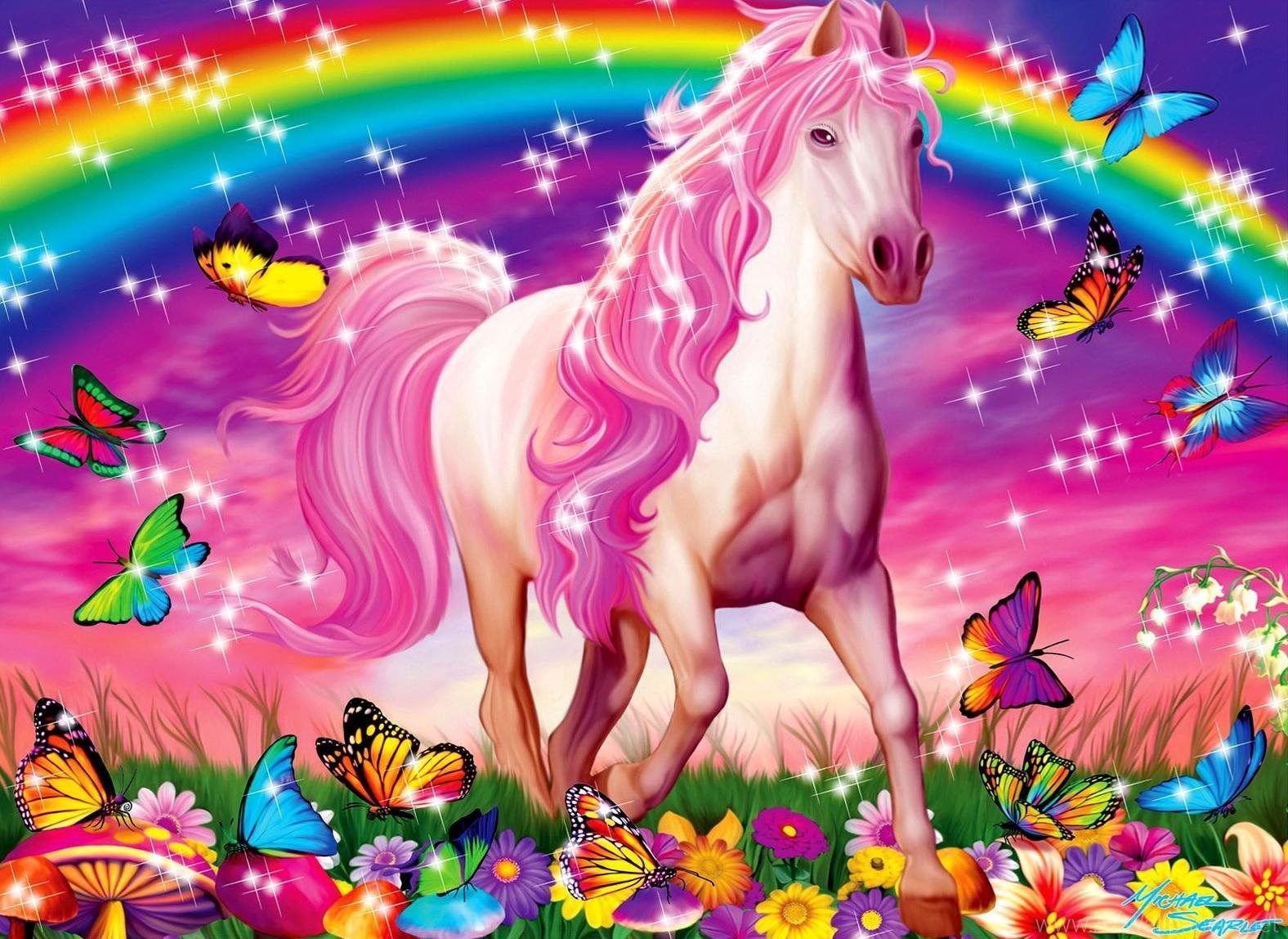 Unicorns And Rainbows Wallpapers Wallpaper Cave