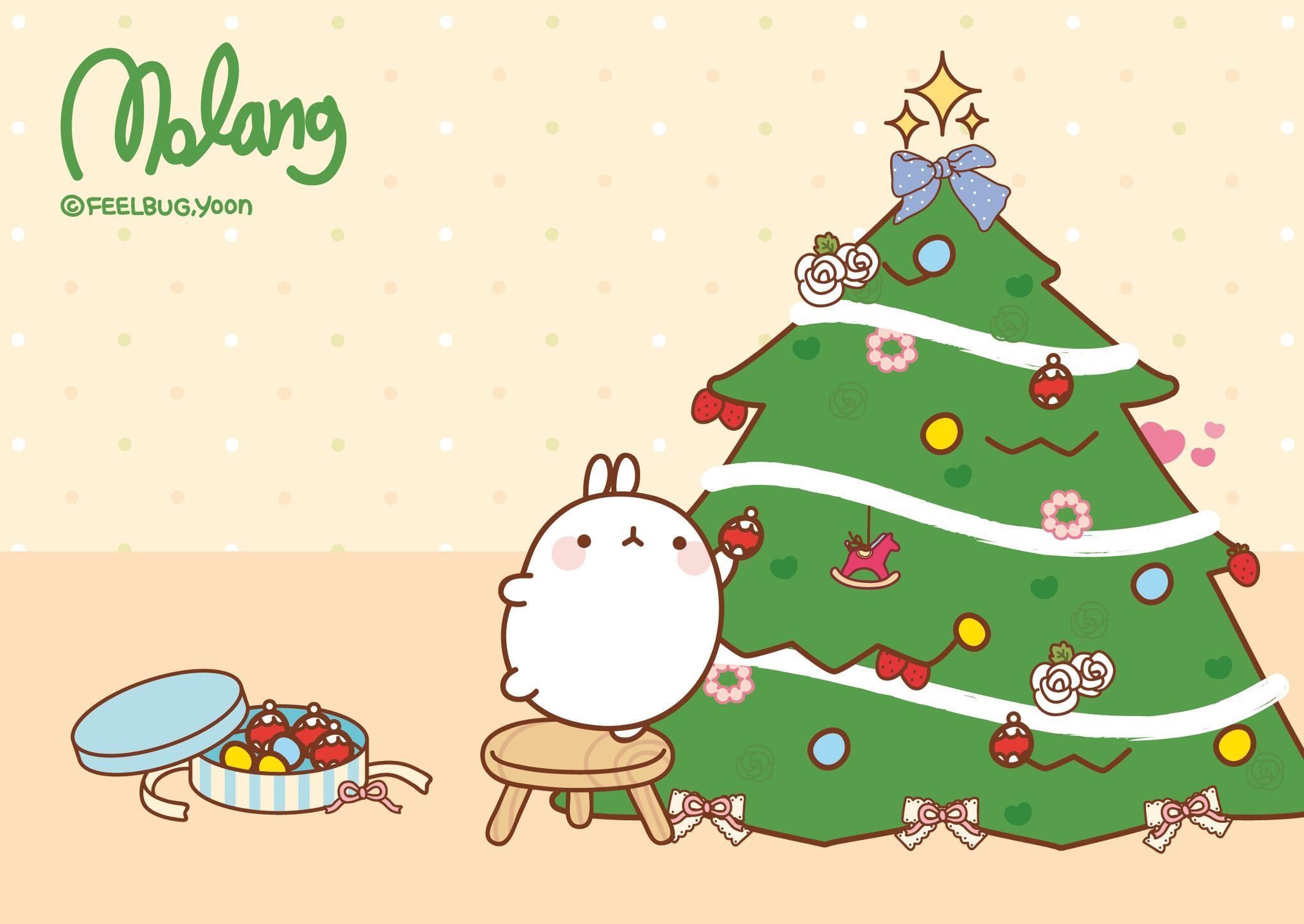 Cute Christmas Molang Wallpapers - Wallpaper Cave