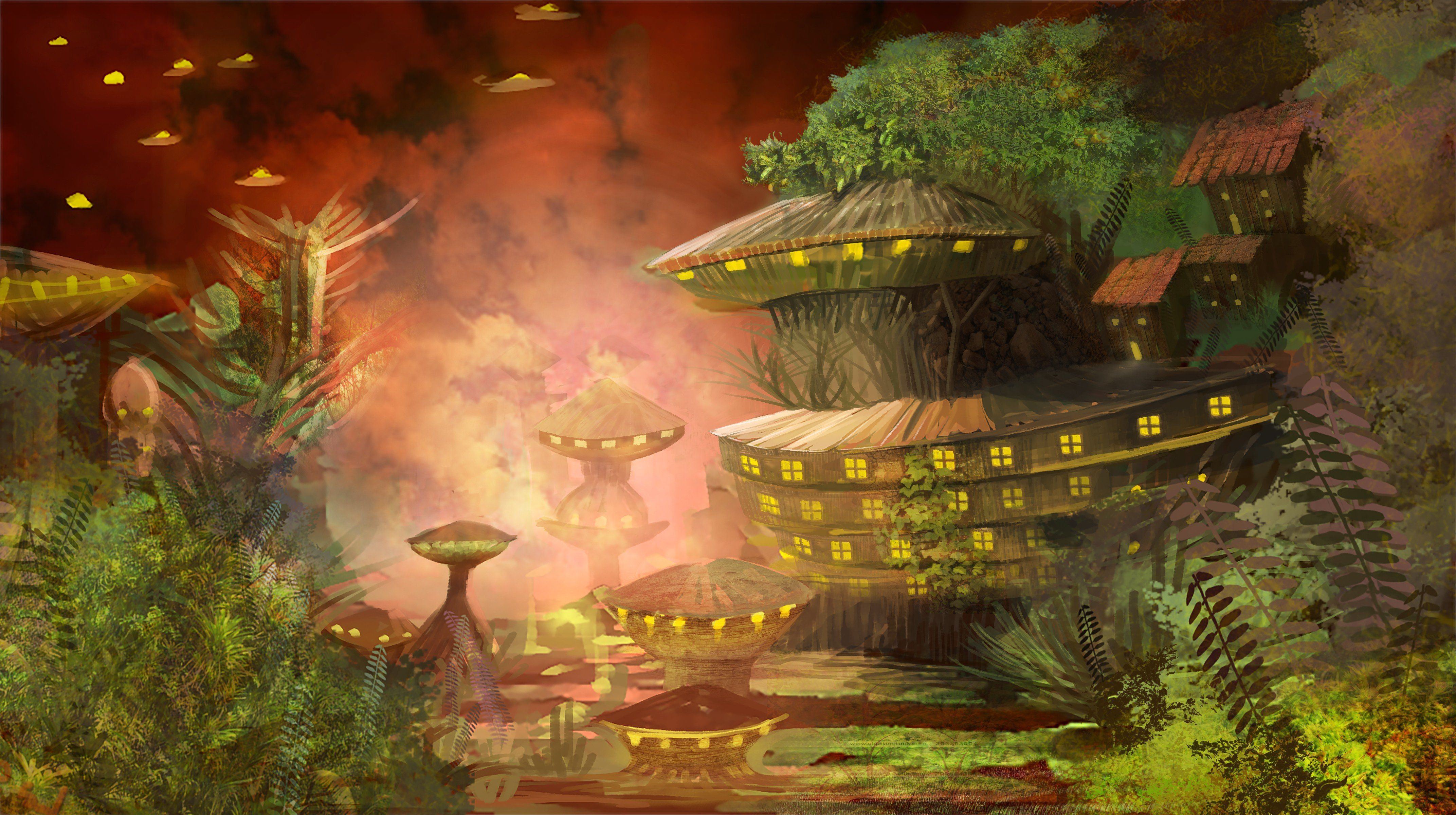 Village Scenery Digital Art Wallpapers - Wallpaper Cave