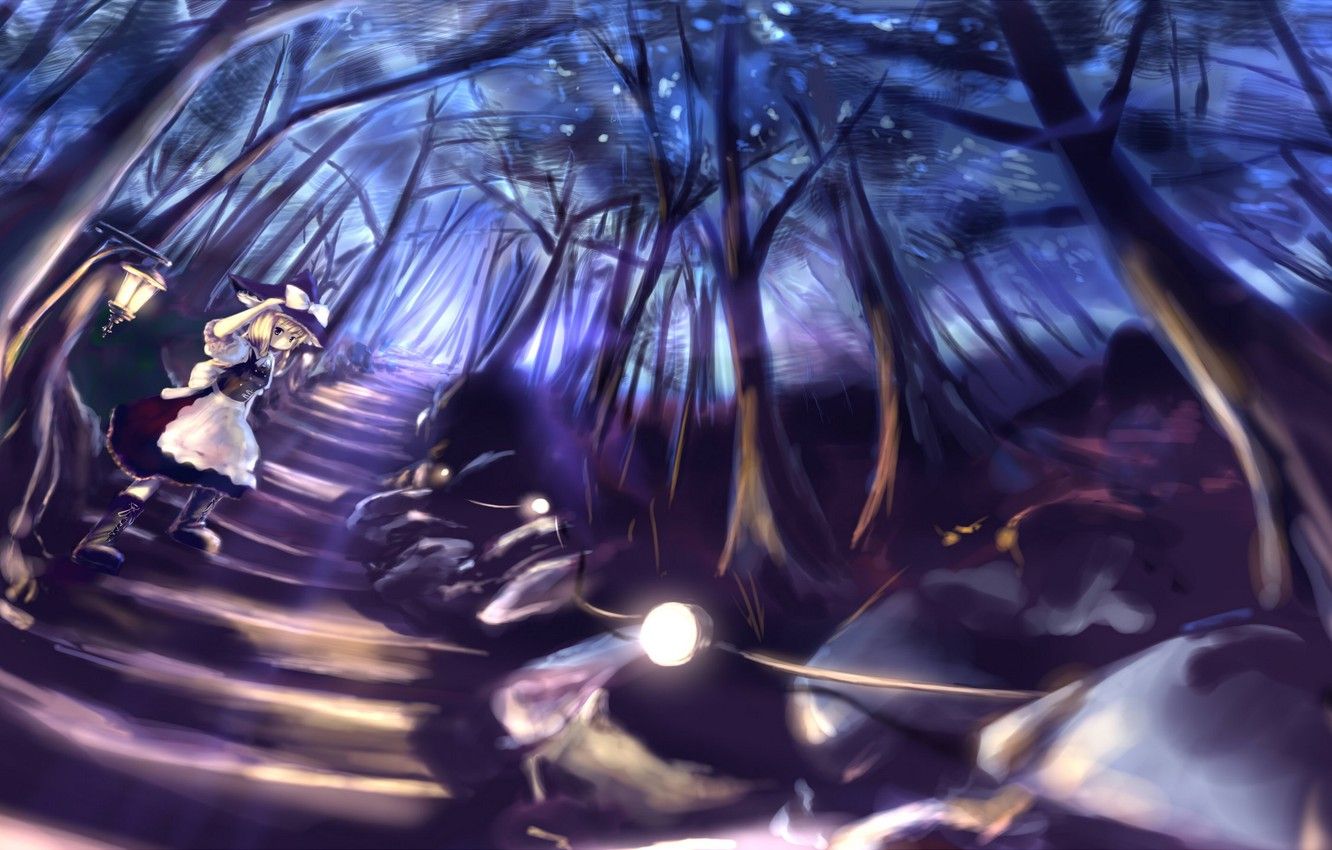 Purple Anime Forest Wallpapers - Wallpaper Cave