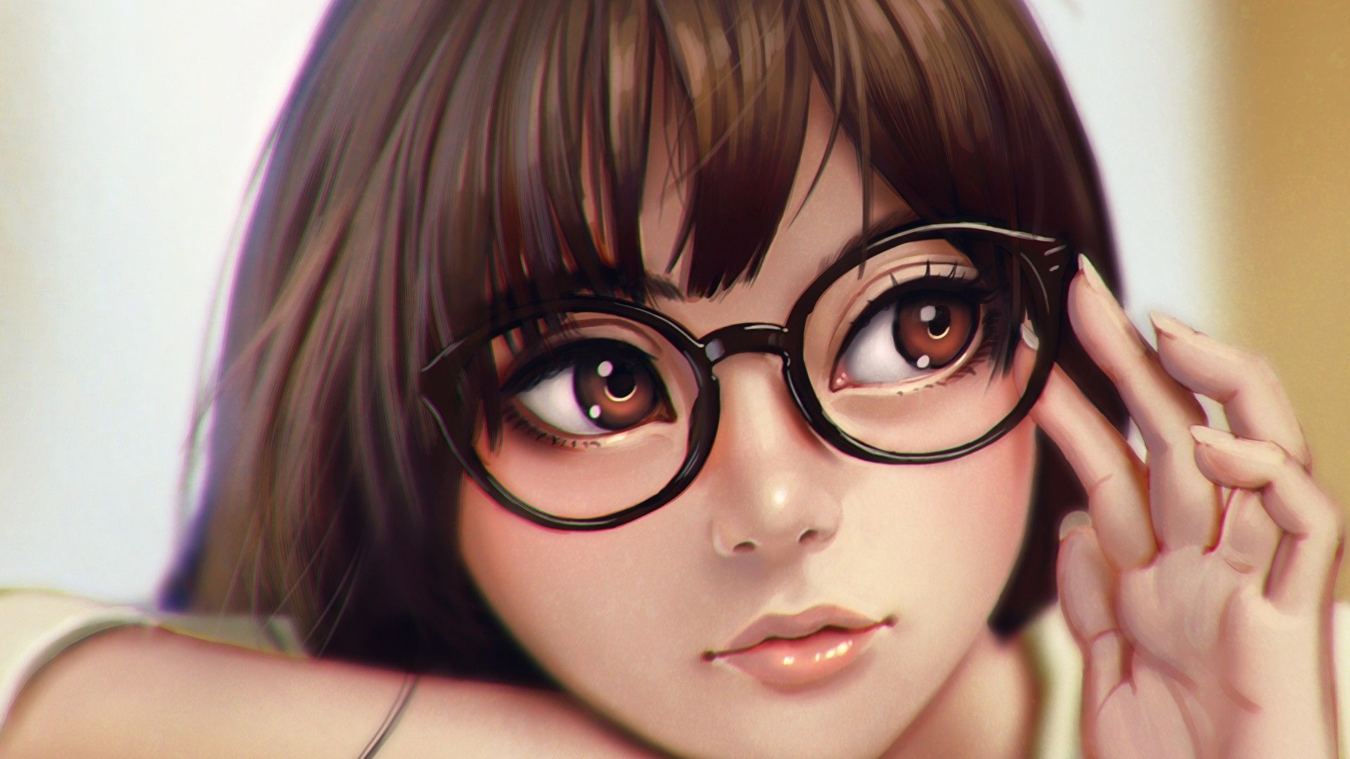 Cute Anime Girl With Glasses Wallpapers Wallpaper Cave