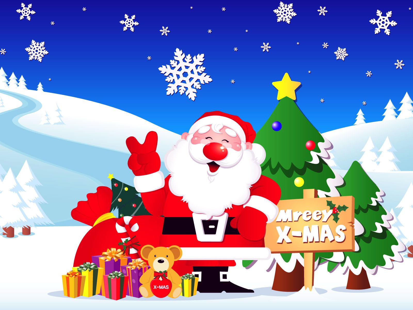 Christmas Cartoon Tree Wallpapers - Wallpaper Cave