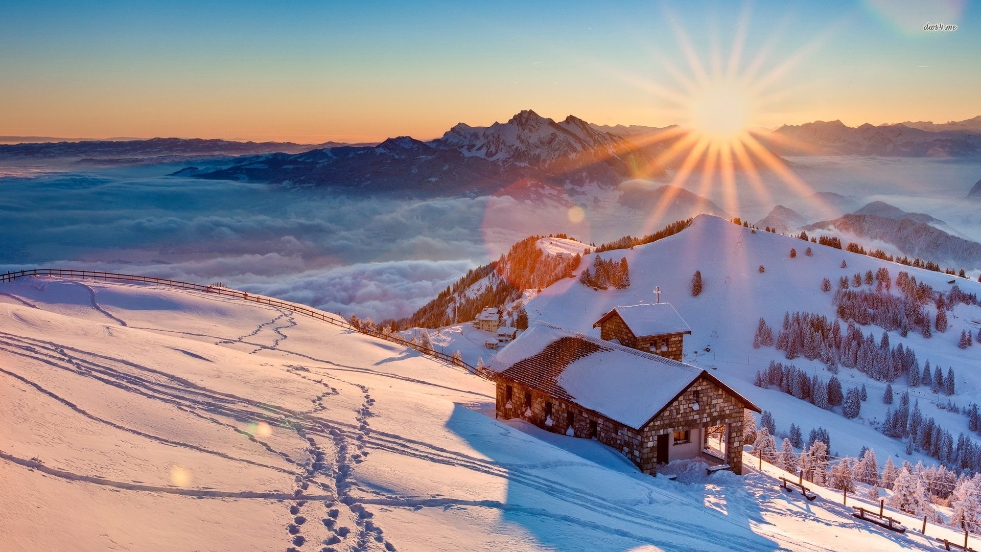 Sunrise With Snow Wallpapers - Wallpaper Cave