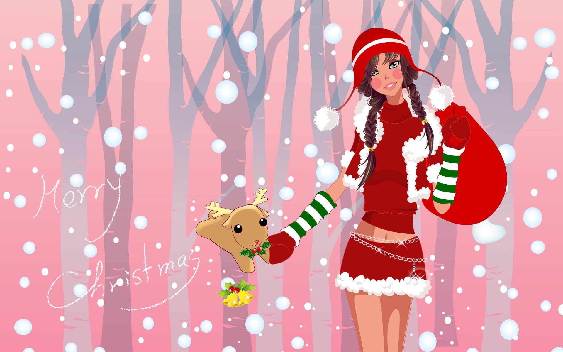 Merry Christmas Girl Wallpapers - Wallpaper Cave