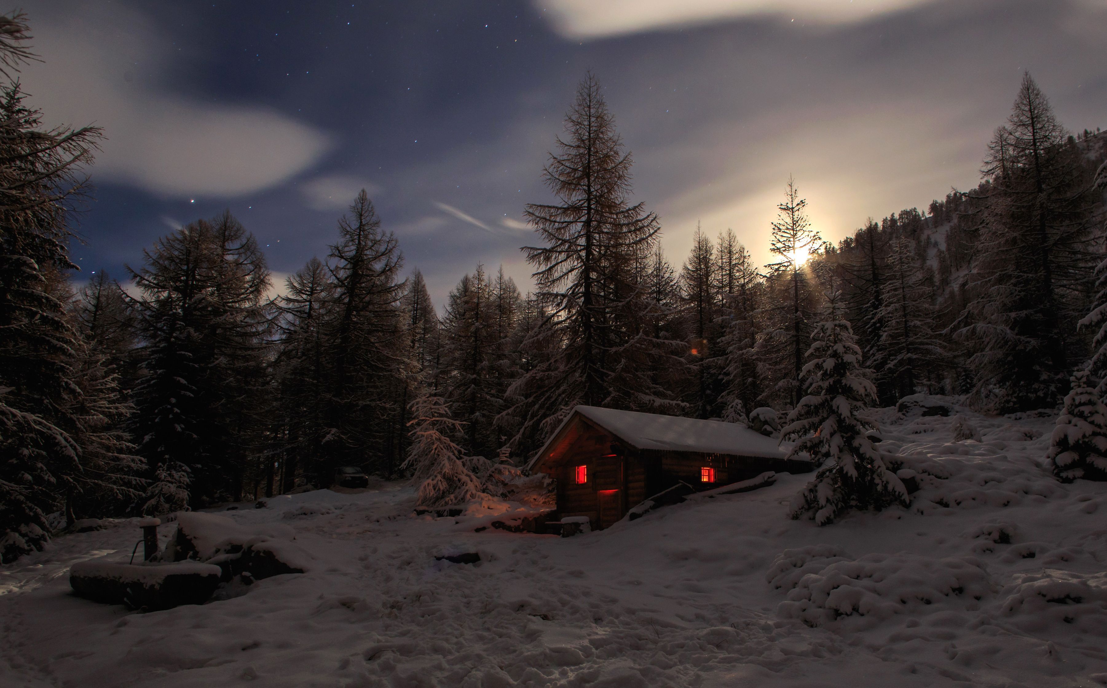 Winter Alpine Cabin Wallpapers - Wallpaper Cave