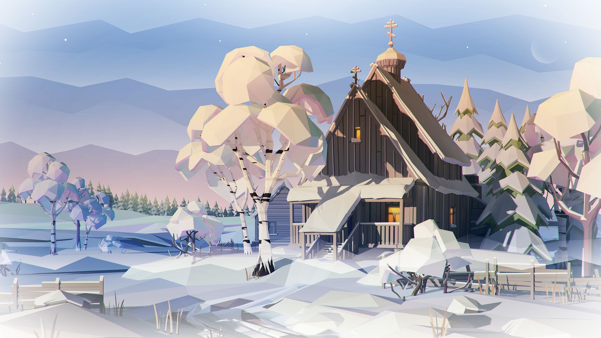 Low Poly Winter Wallpapers - Wallpaper Cave