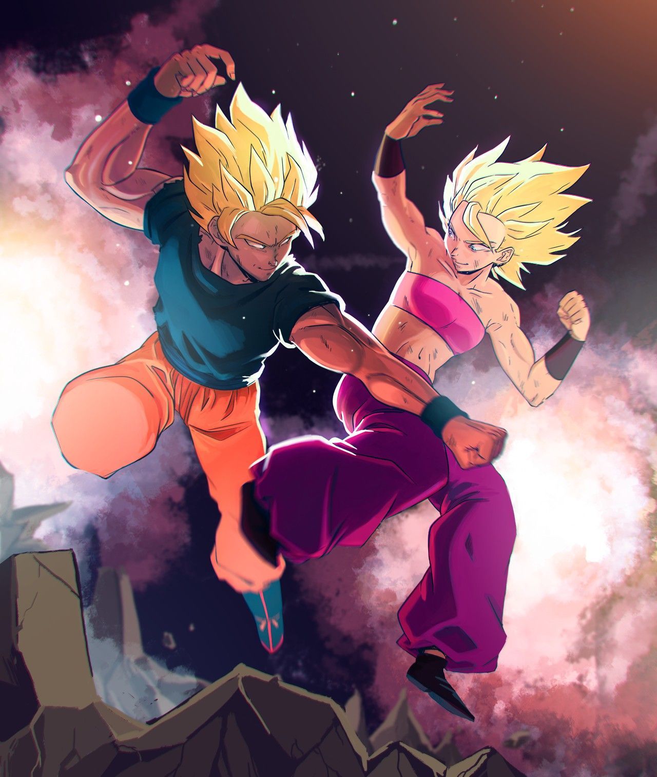 Goku X Caulifla Wallpapers - Wallpaper Cave