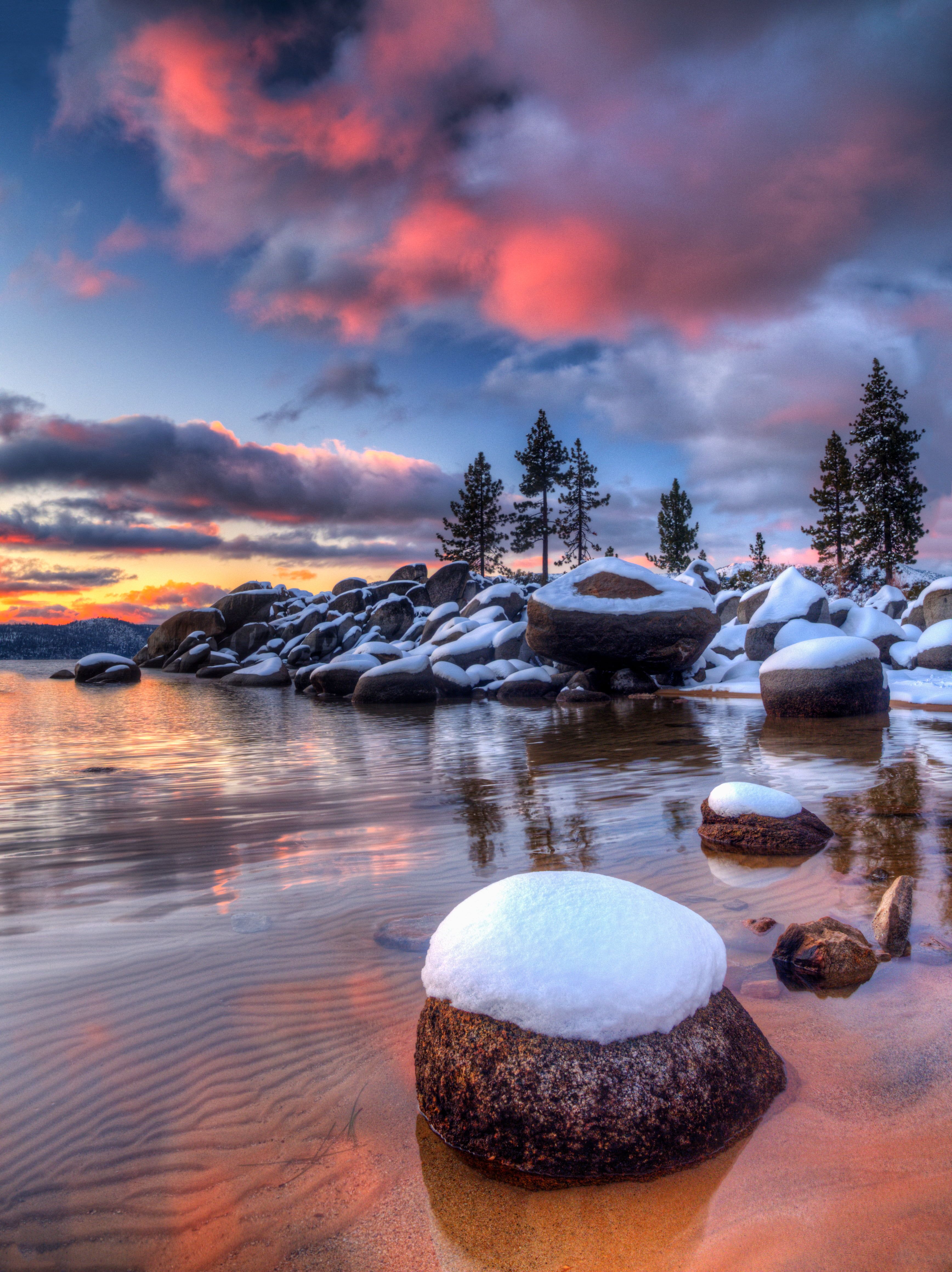 Winter Lake Sunset Wallpapers - Wallpaper Cave